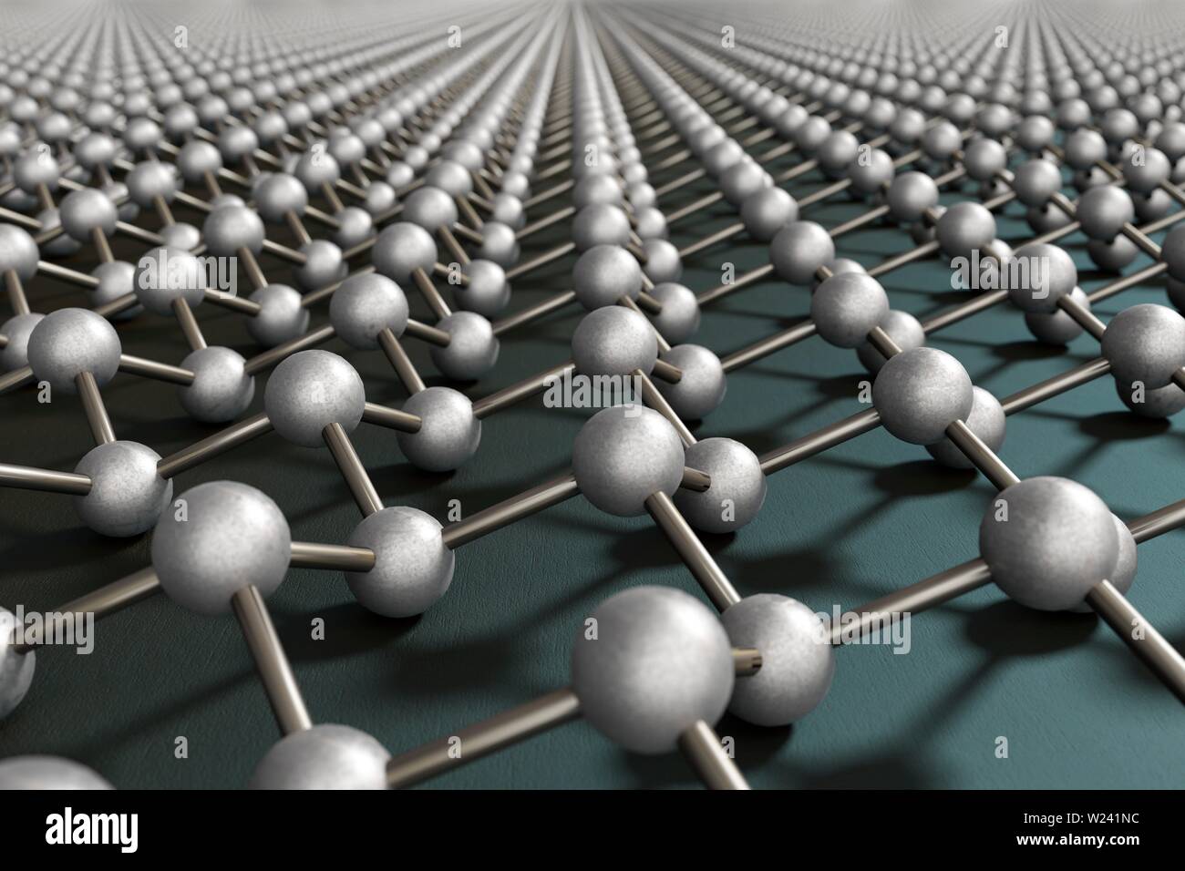 Molecular model of a layer of stanene, computer illustration Stock ...