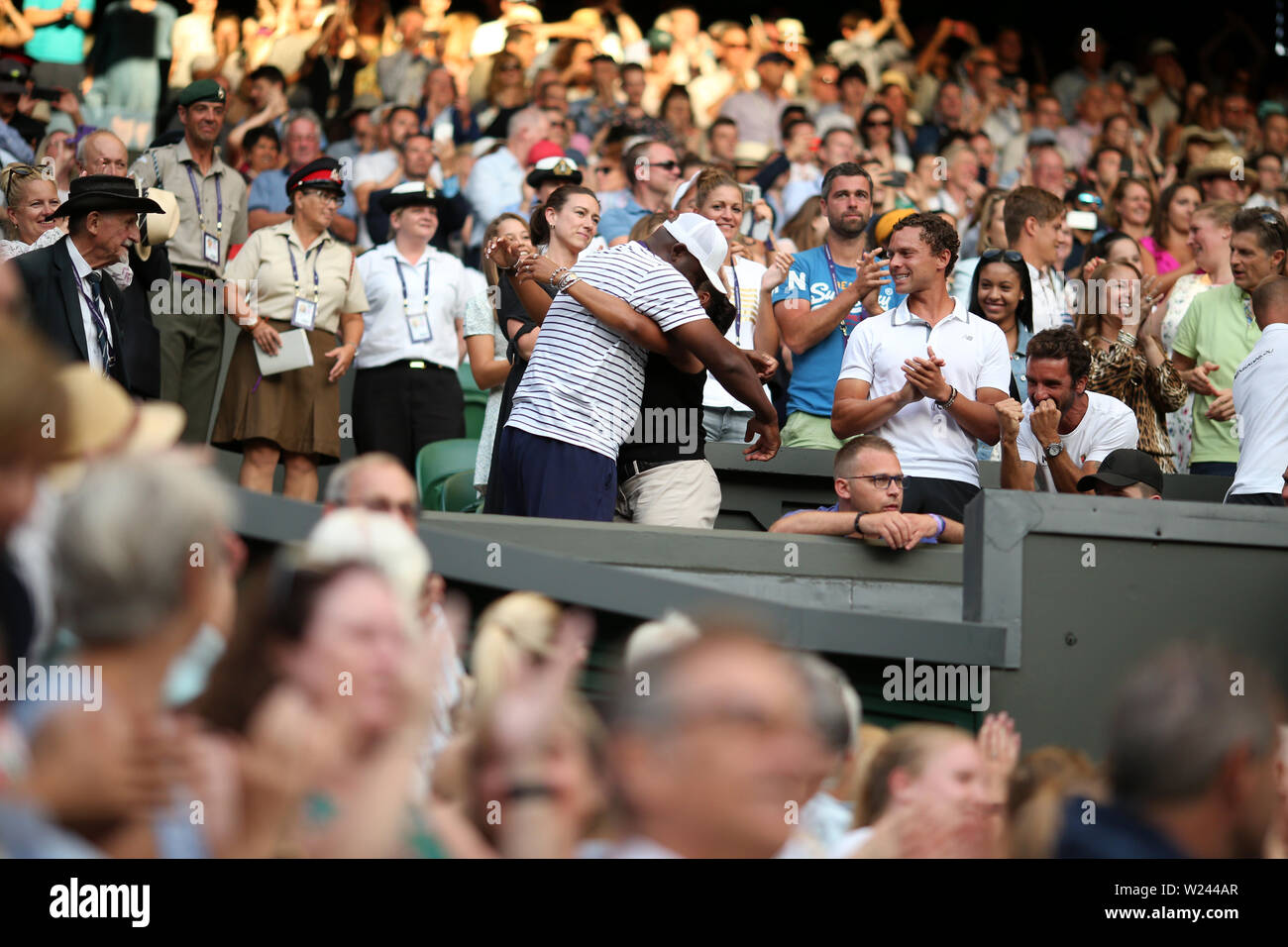 Corey and Candi Gauff celebrate their daughters victory on day five of ...