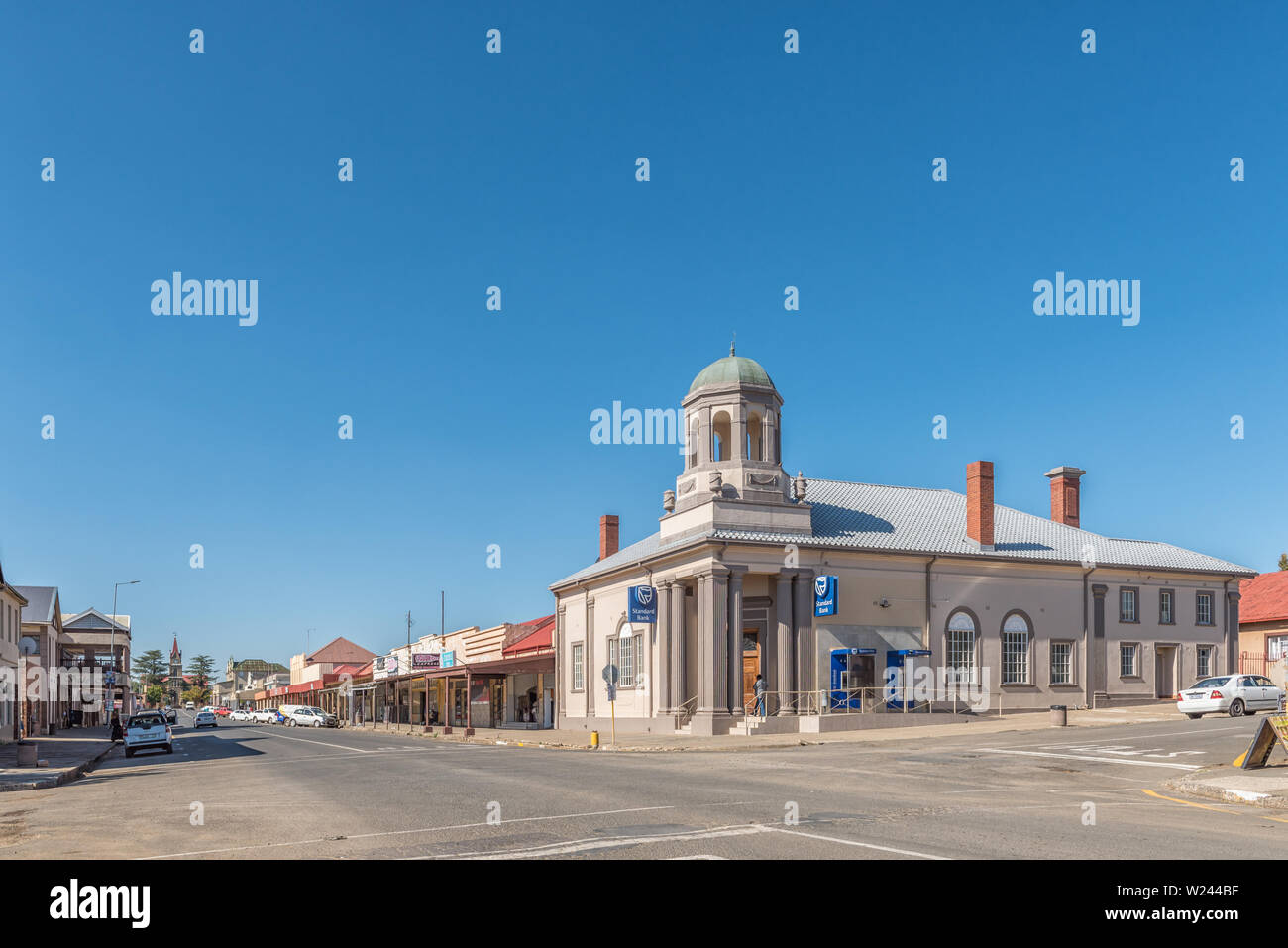 VREDE, SOUTH AFRICA - MAY 1, 2019: A street scene, with businesses ...