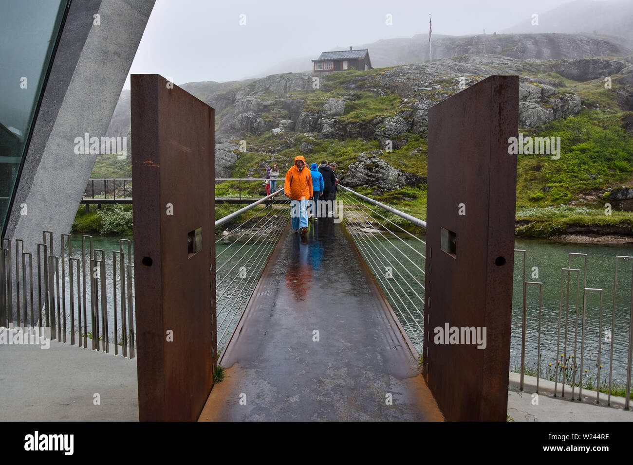 Bridge and platform on the Trollstigen mountain road, part of the ...