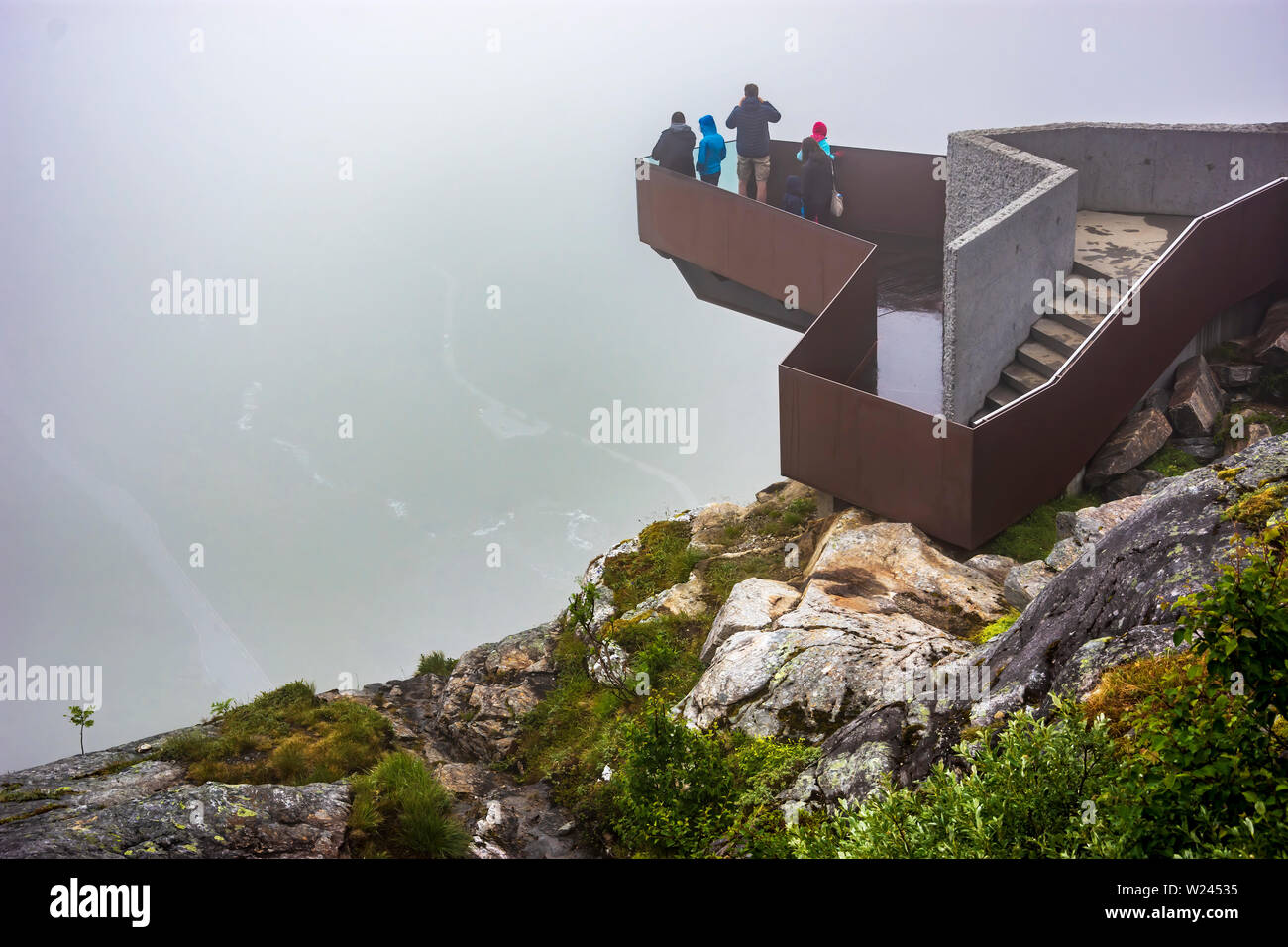 Bridge and platform on the Trollstigen mountain road, part of the ...