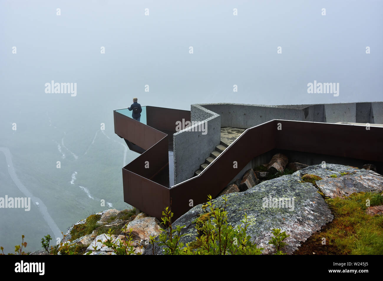 Bridge and platform on the Trollstigen mountain road, part of the ...