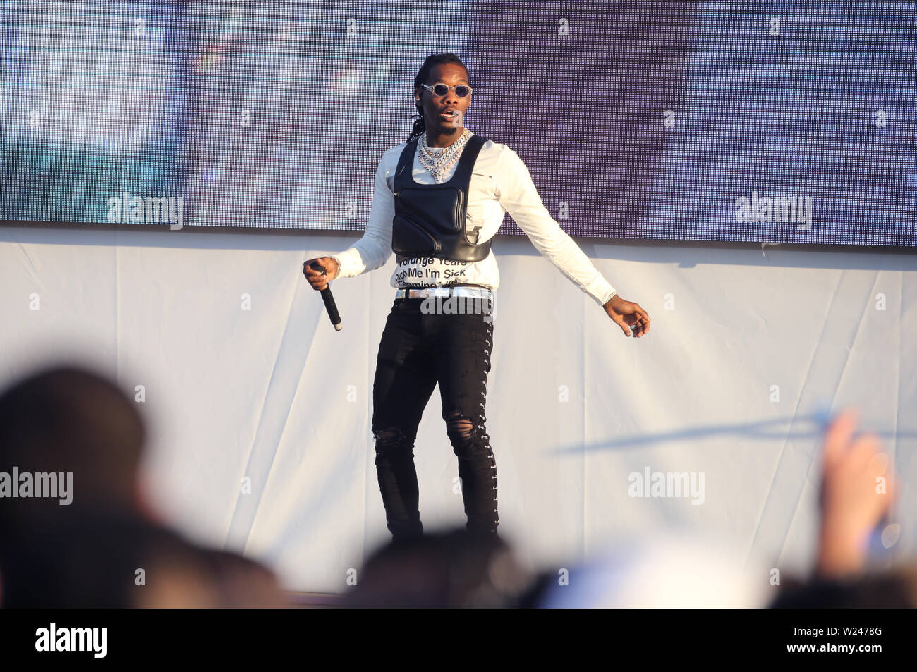 Offset from Migos performs on stage on Day 1 of Wireless Festival held ...