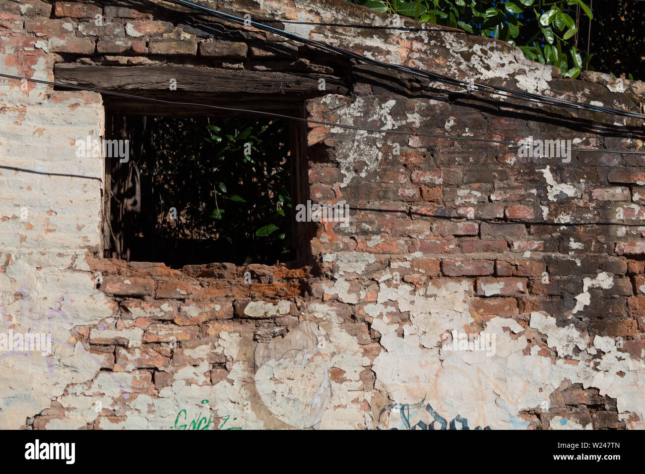 old abandoned brick house without window Stock Photo - Alamy
