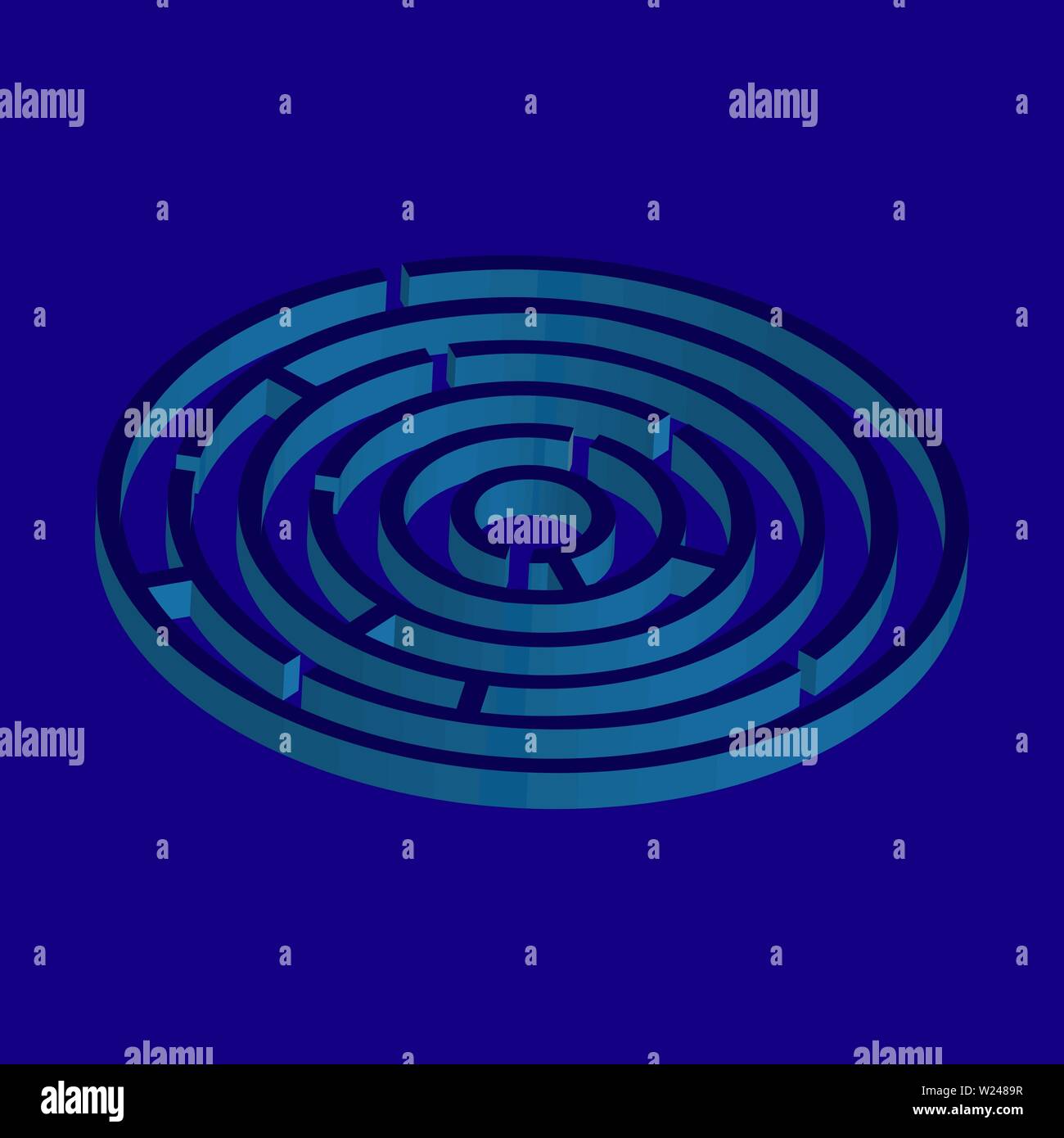 Isometric maze, labyrinth solution concept vector illustration eps 10 ...