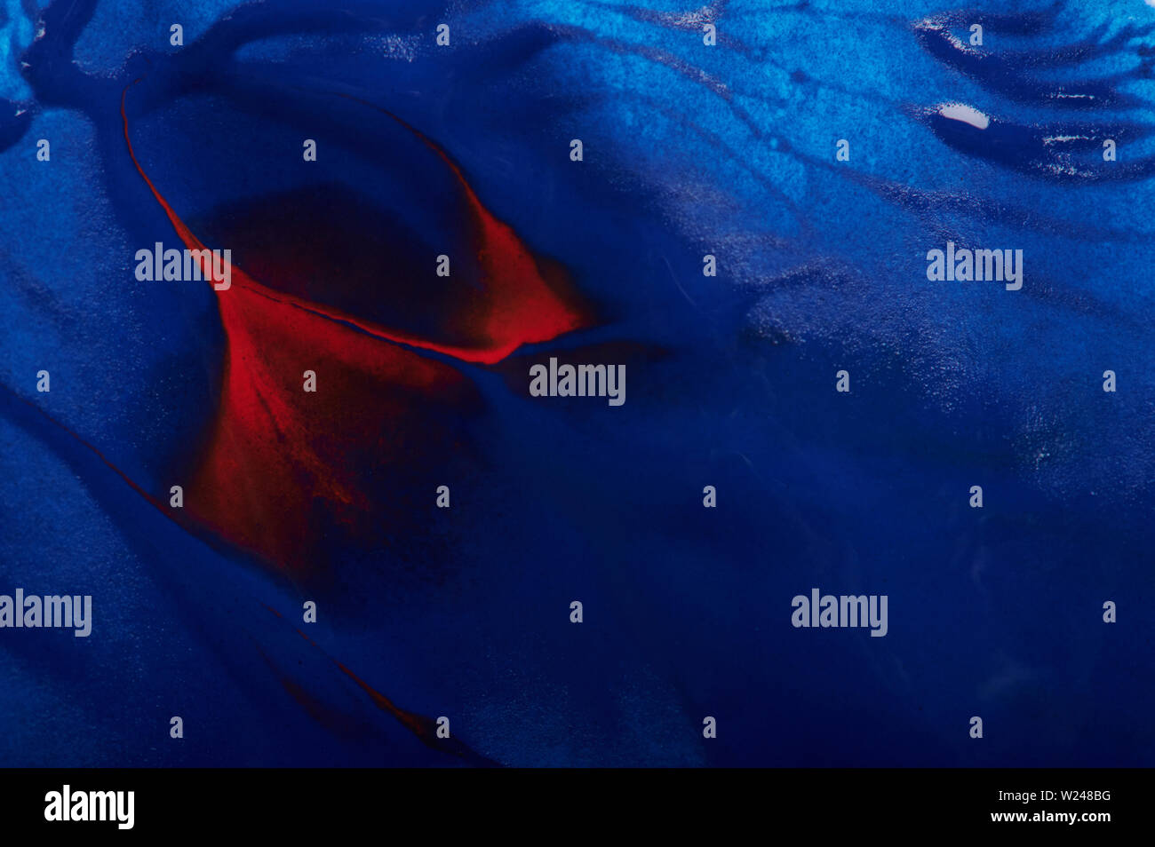 Fresh wet blue paint abstract background with red stroke Stock Photo ...