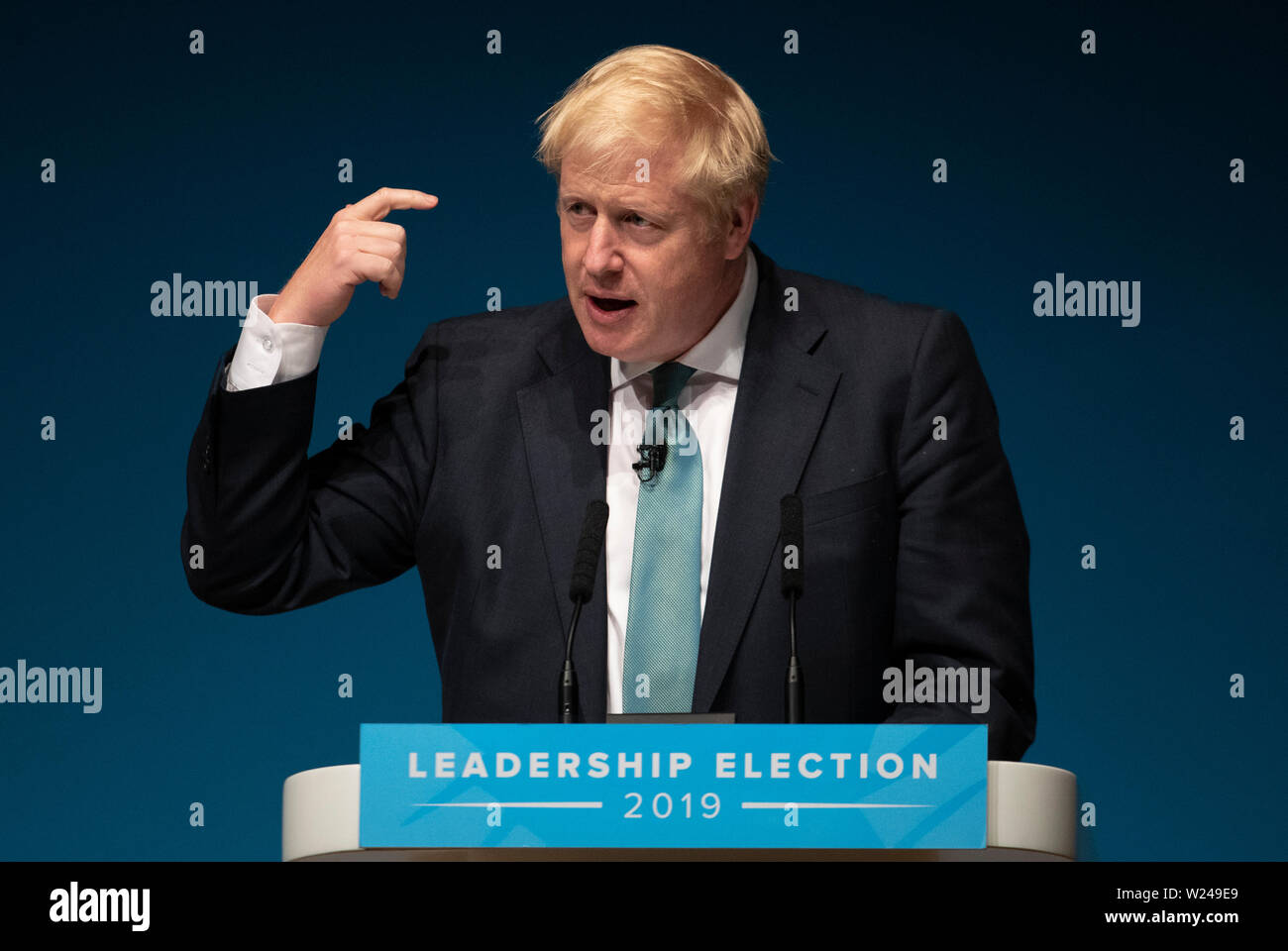 Conservative Party Leadership Contender Boris Johnson On Stage During A