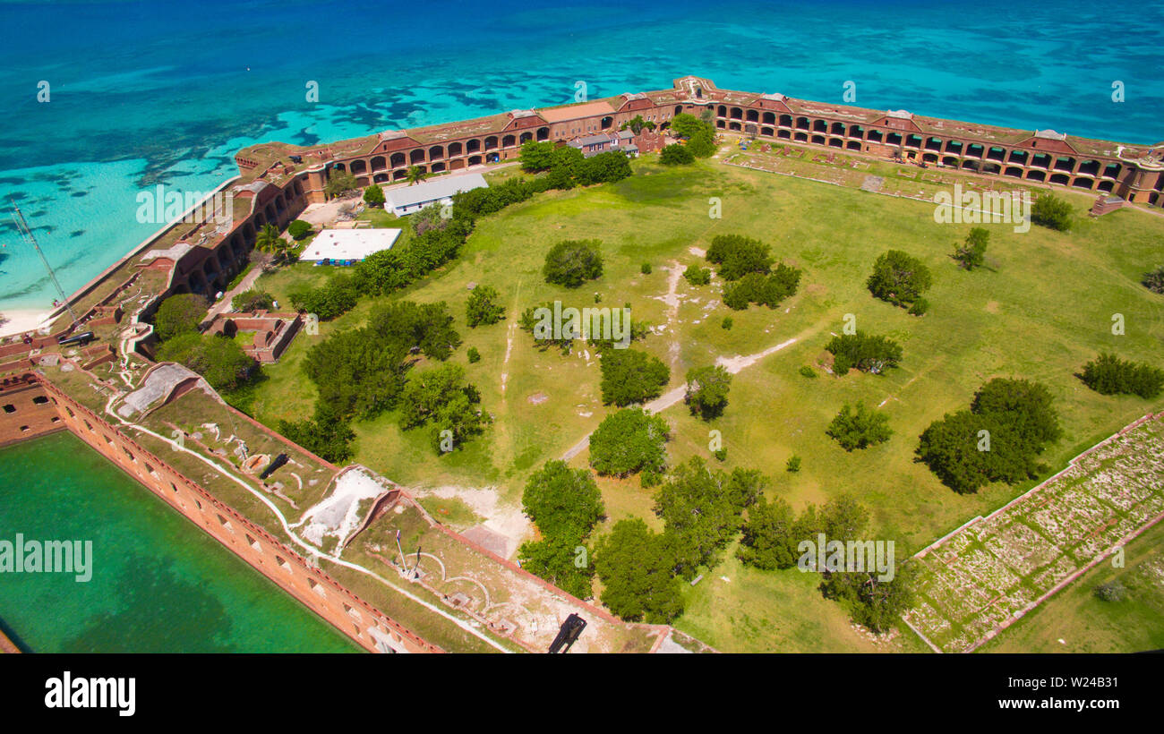 Dry Tortugas National Park. Florida. Fort Jefferson. USA. Aerial view ...