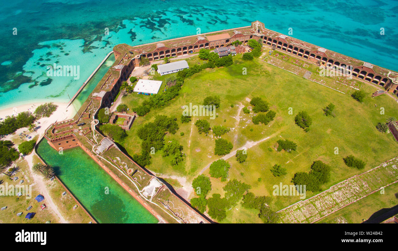 Dry Tortugas National Park. Florida. Fort Jefferson. USA. Aerial view ...