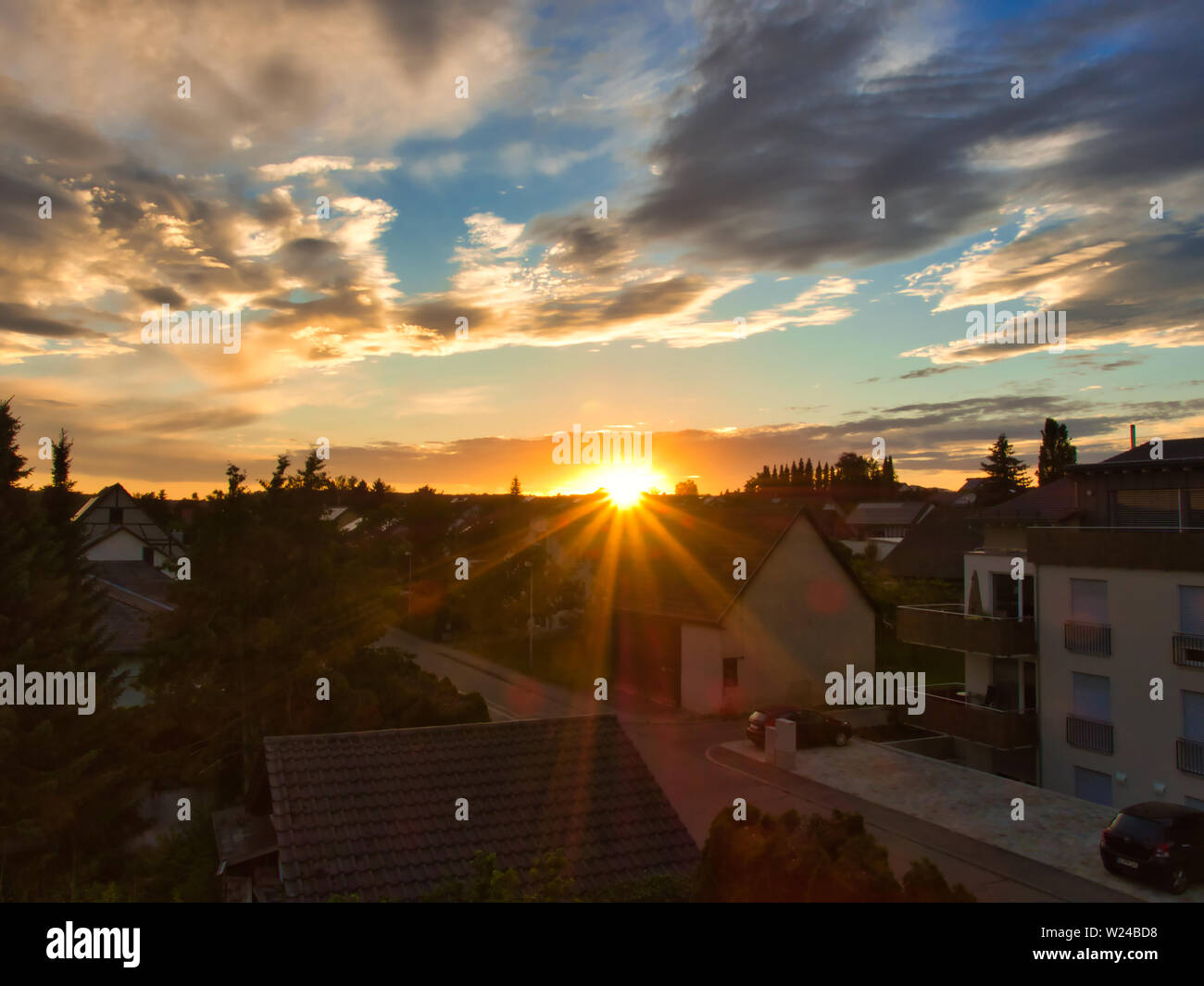 Sunset in the golden hour Stock Photo - Alamy