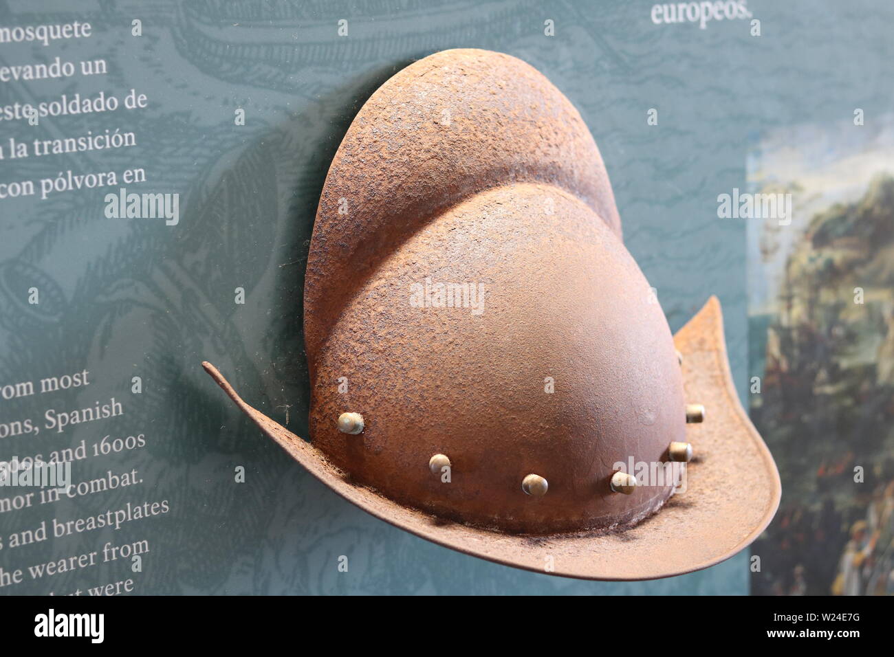 Spanish helmet in Puerto Rico Stock Photo - Alamy