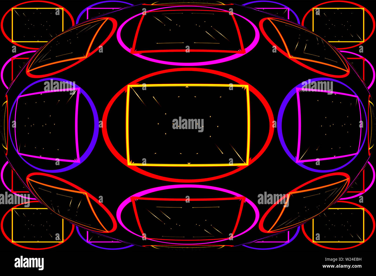 Colorful illusions design with different shapes fine art background ...