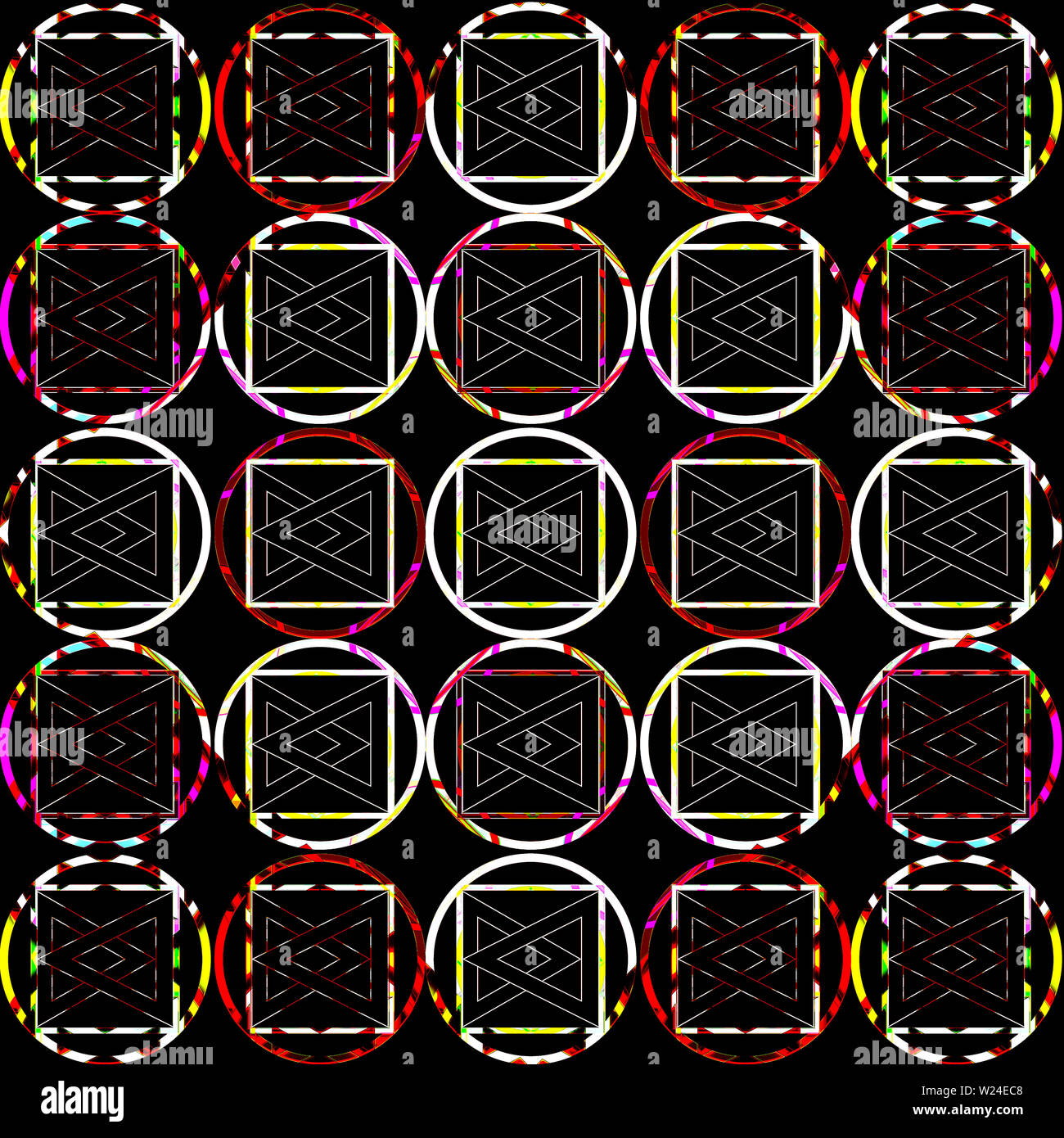 Colorful illusions design with different shapes fine art background ...