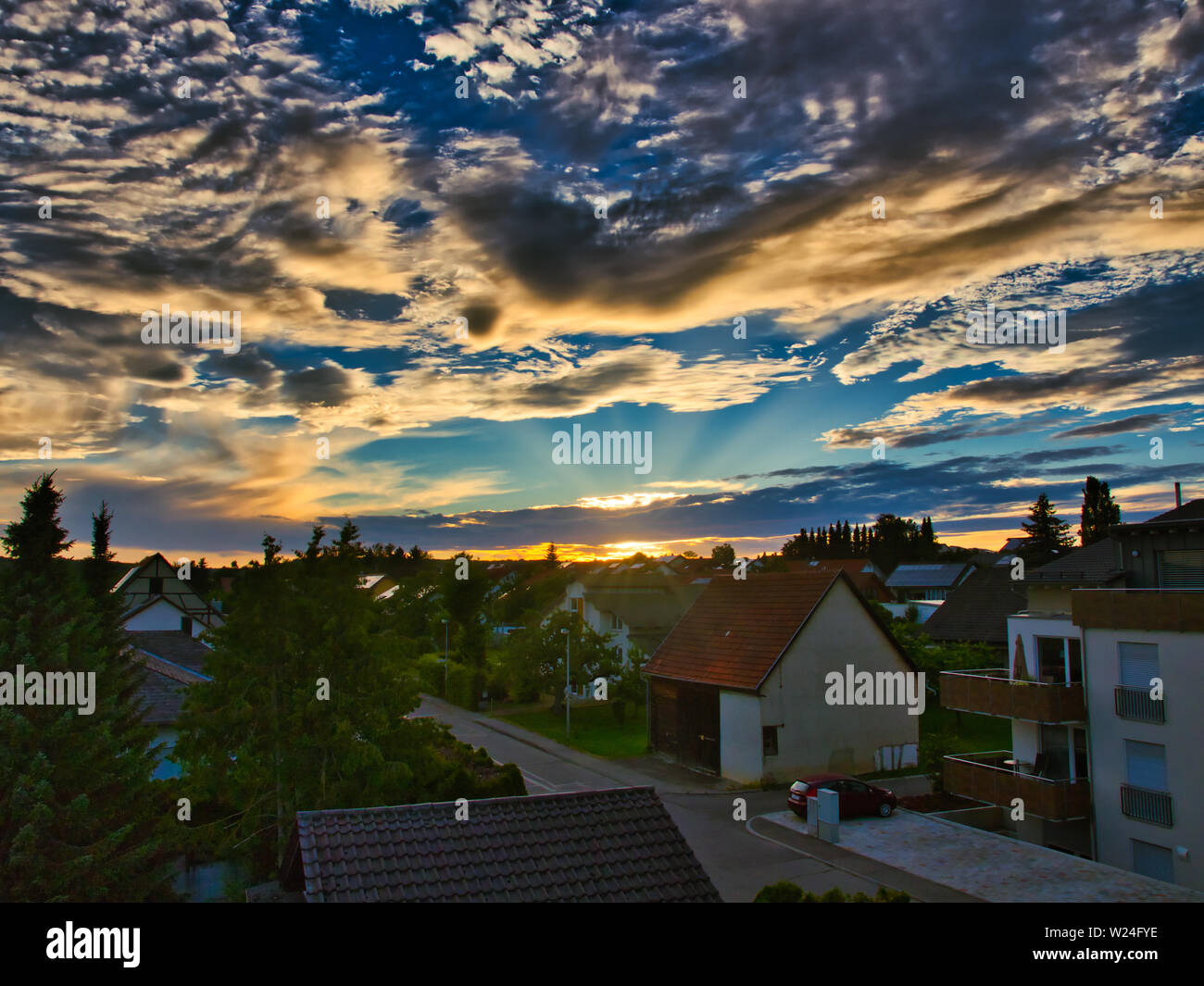Sunset in the golden hour Stock Photo - Alamy