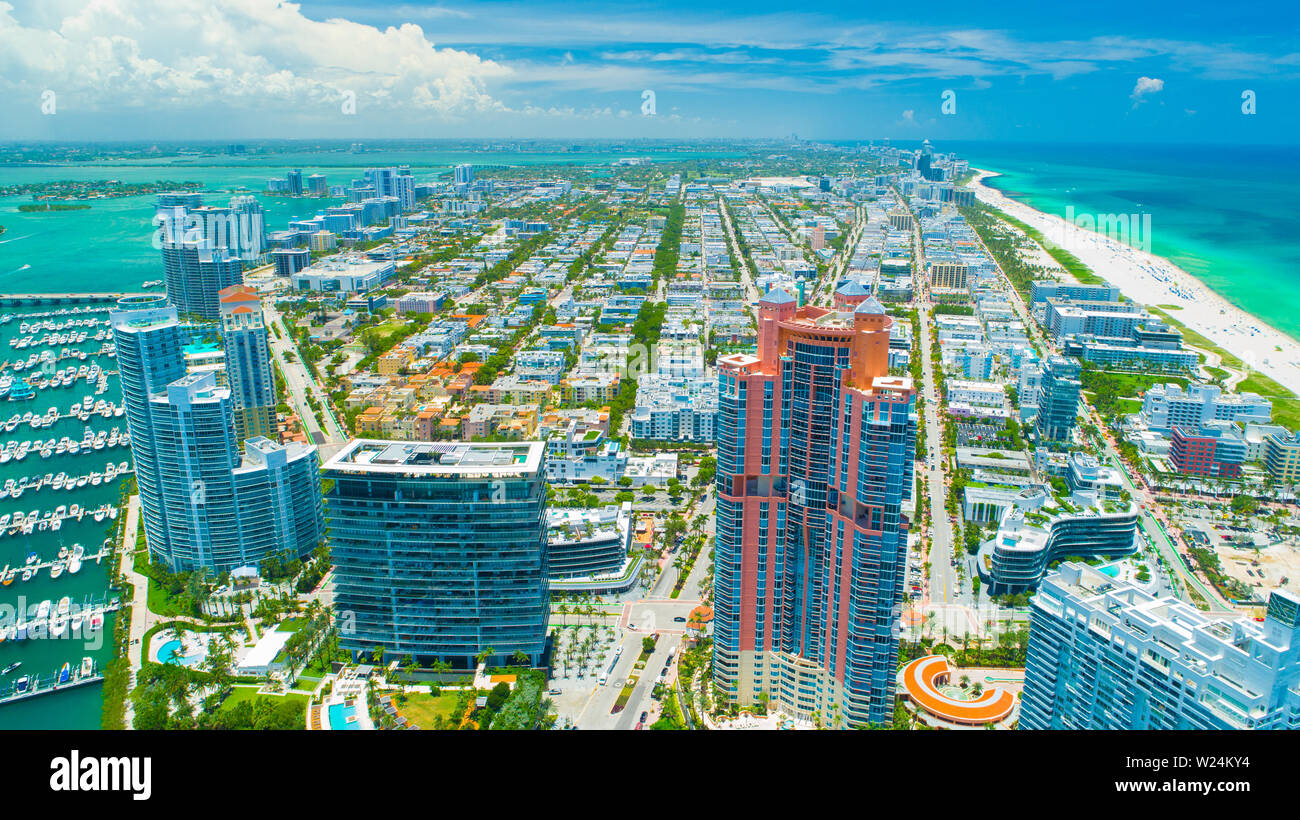 Drone aerial footage downtown miami hi-res stock photography and images ...