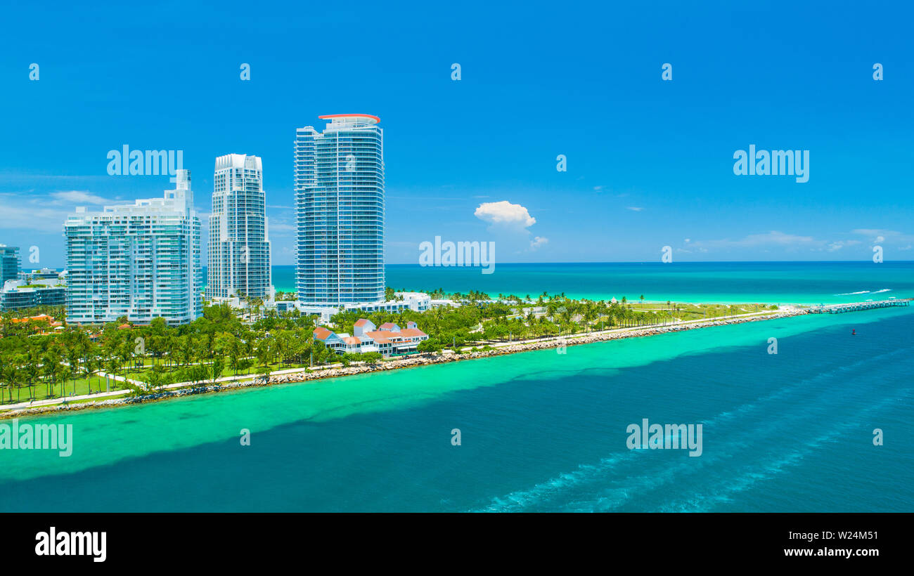 Aerial view city Miami Beach. South Beach. Florida. USA Stock Photo - Alamy