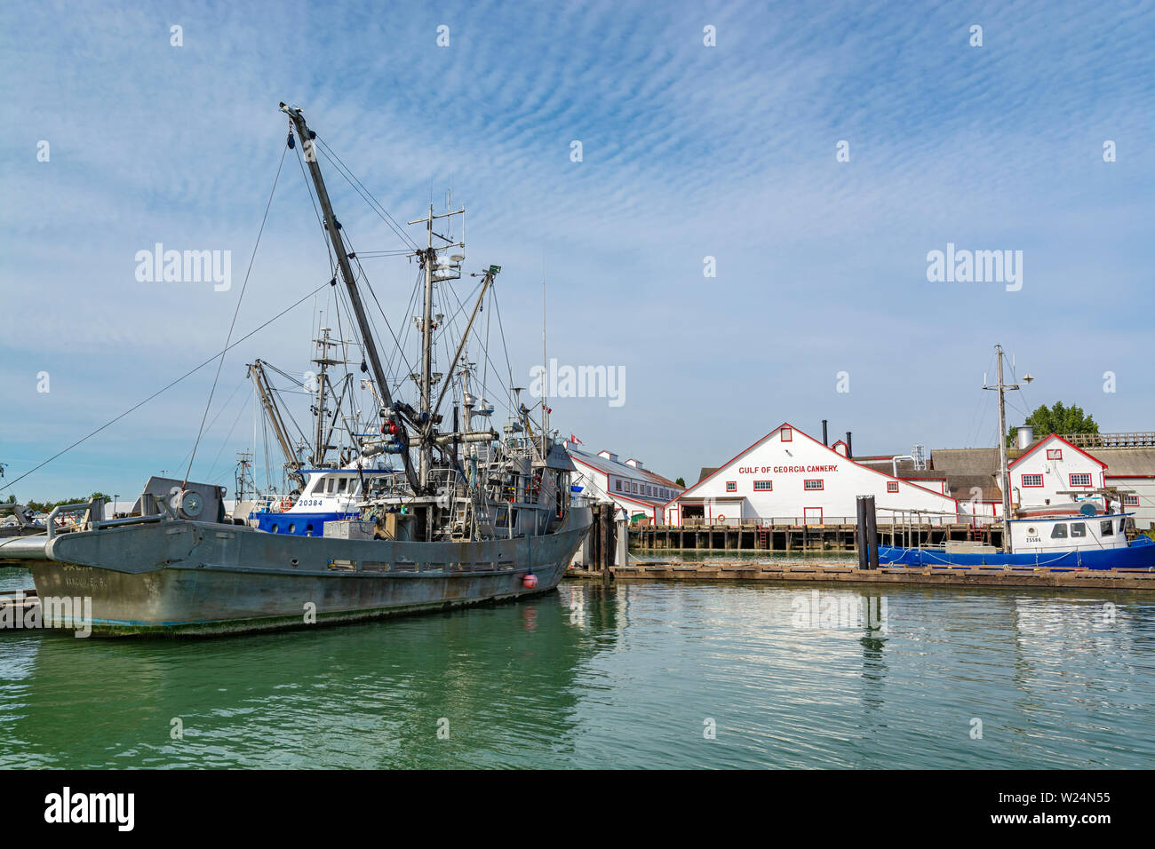 Gulf of georgia cannery steveston fishing boats hi-res stock ...