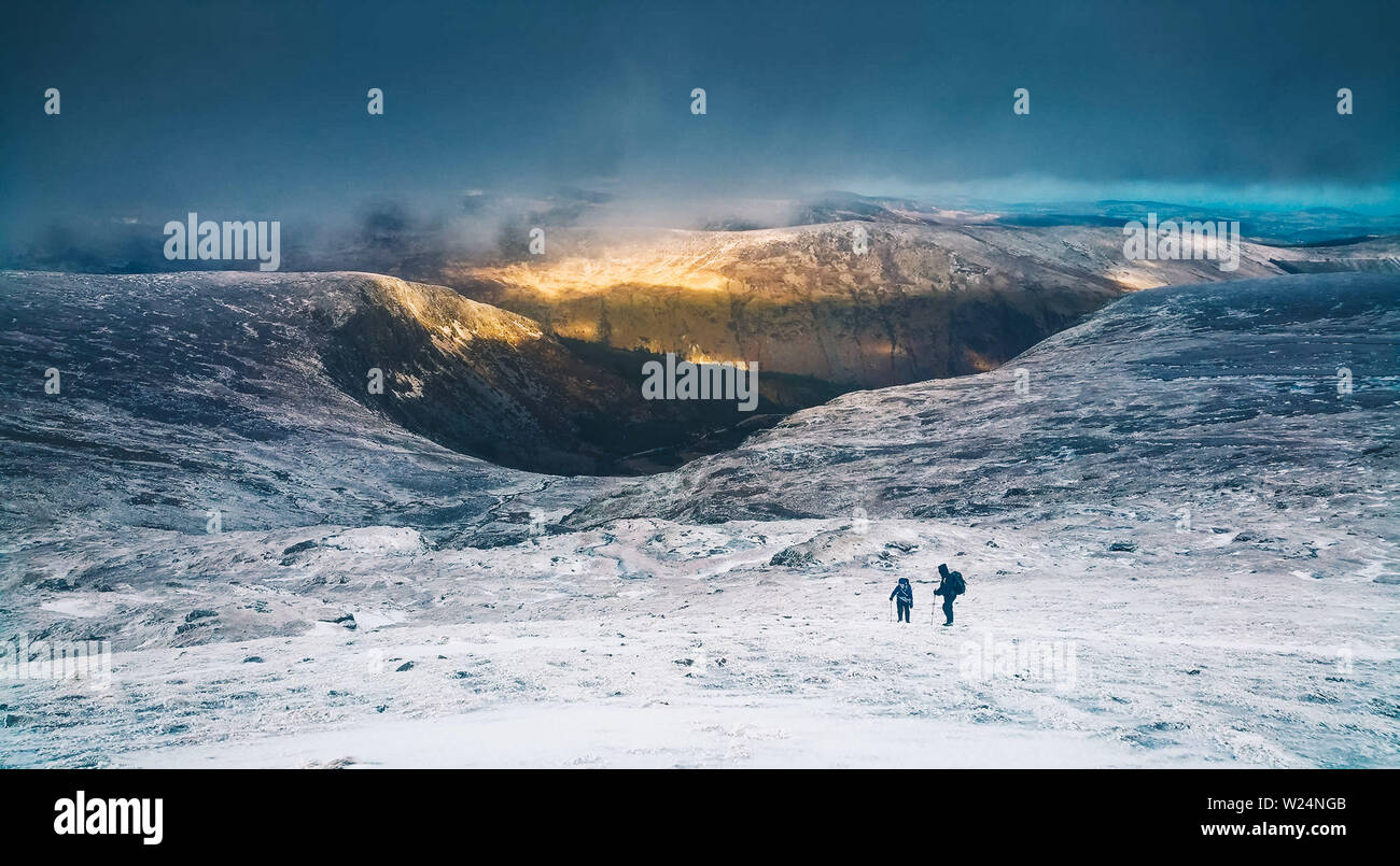 Spectacular view on Glenmalure valley during a short Irish winter with ...