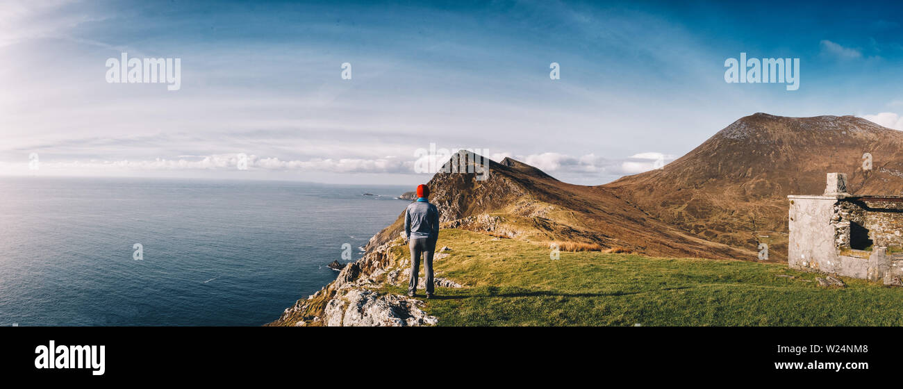 Achill has some of the highest sea cliffs in ireland hi-res stock ...