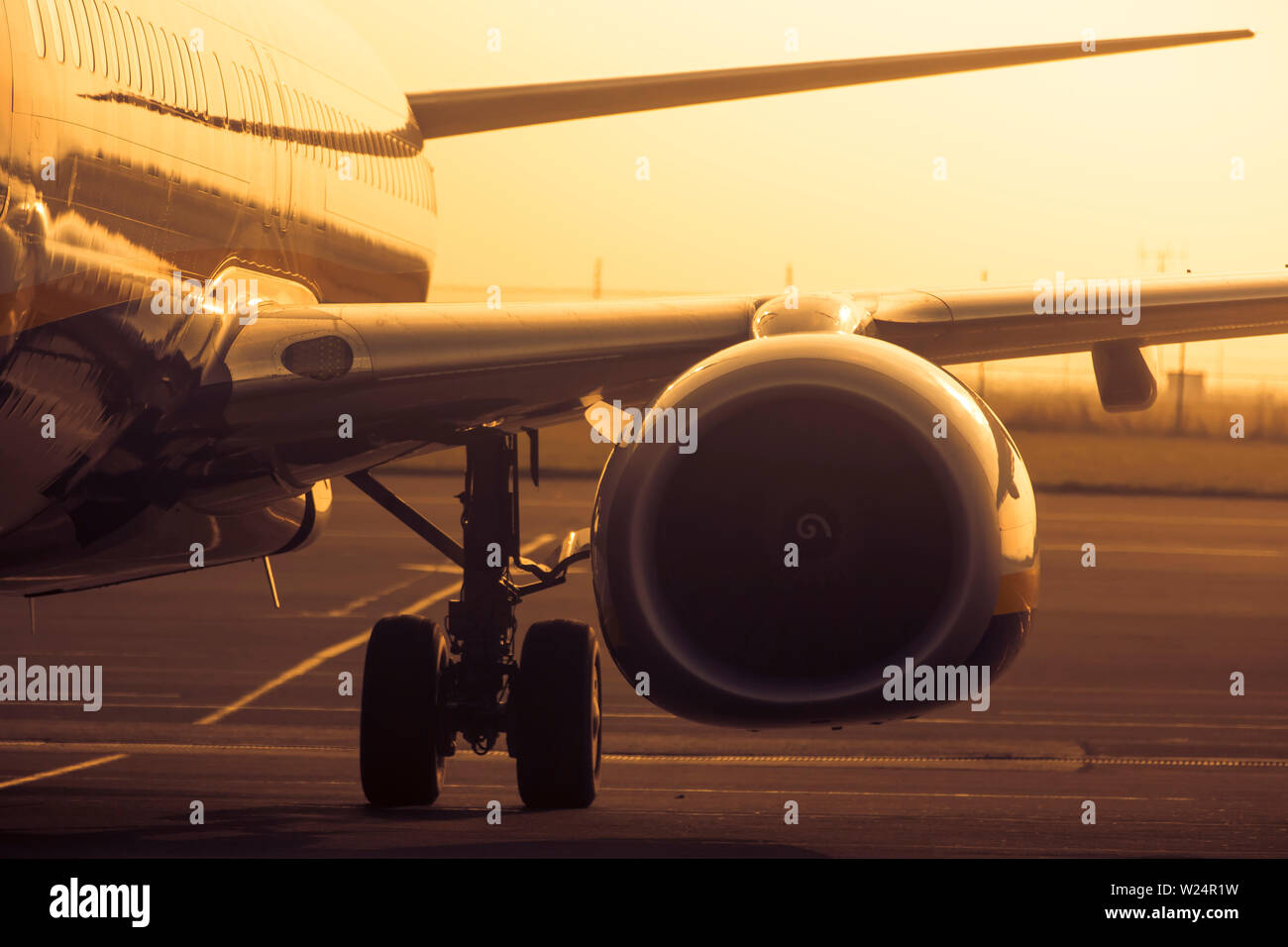 Airport airfield in sunset backlight hi-res stock photography and ...
