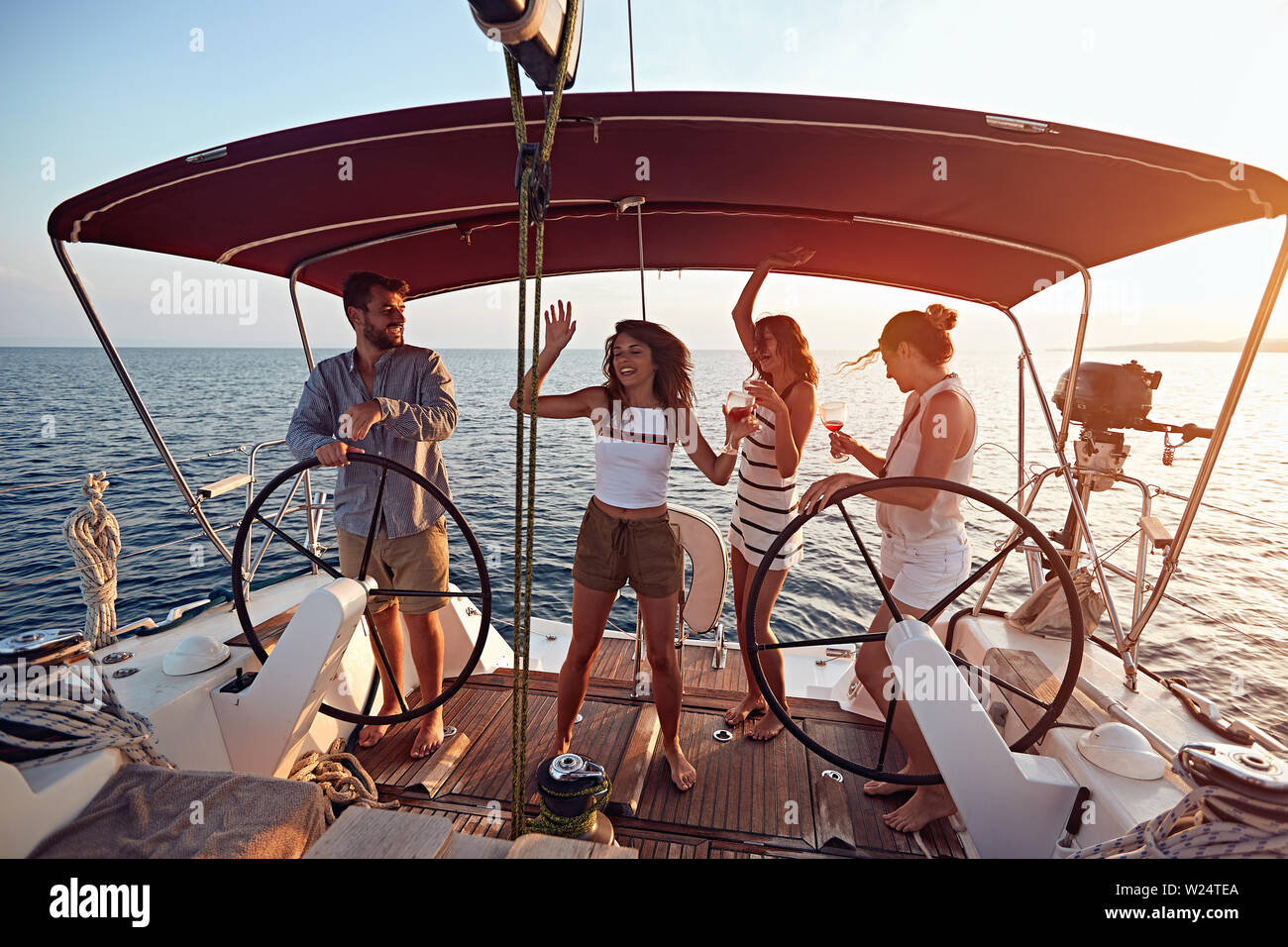 Friends boat party hi-res stock photography and images - Alamy