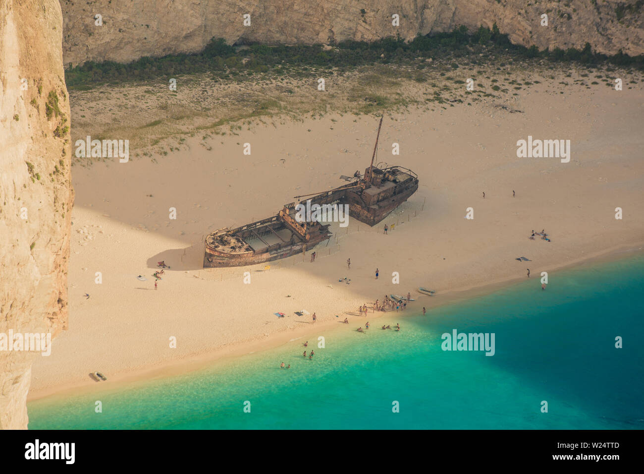 Famous shipwreck on Navagio Beach, Zakynthos - Zante, Greece Stock ...