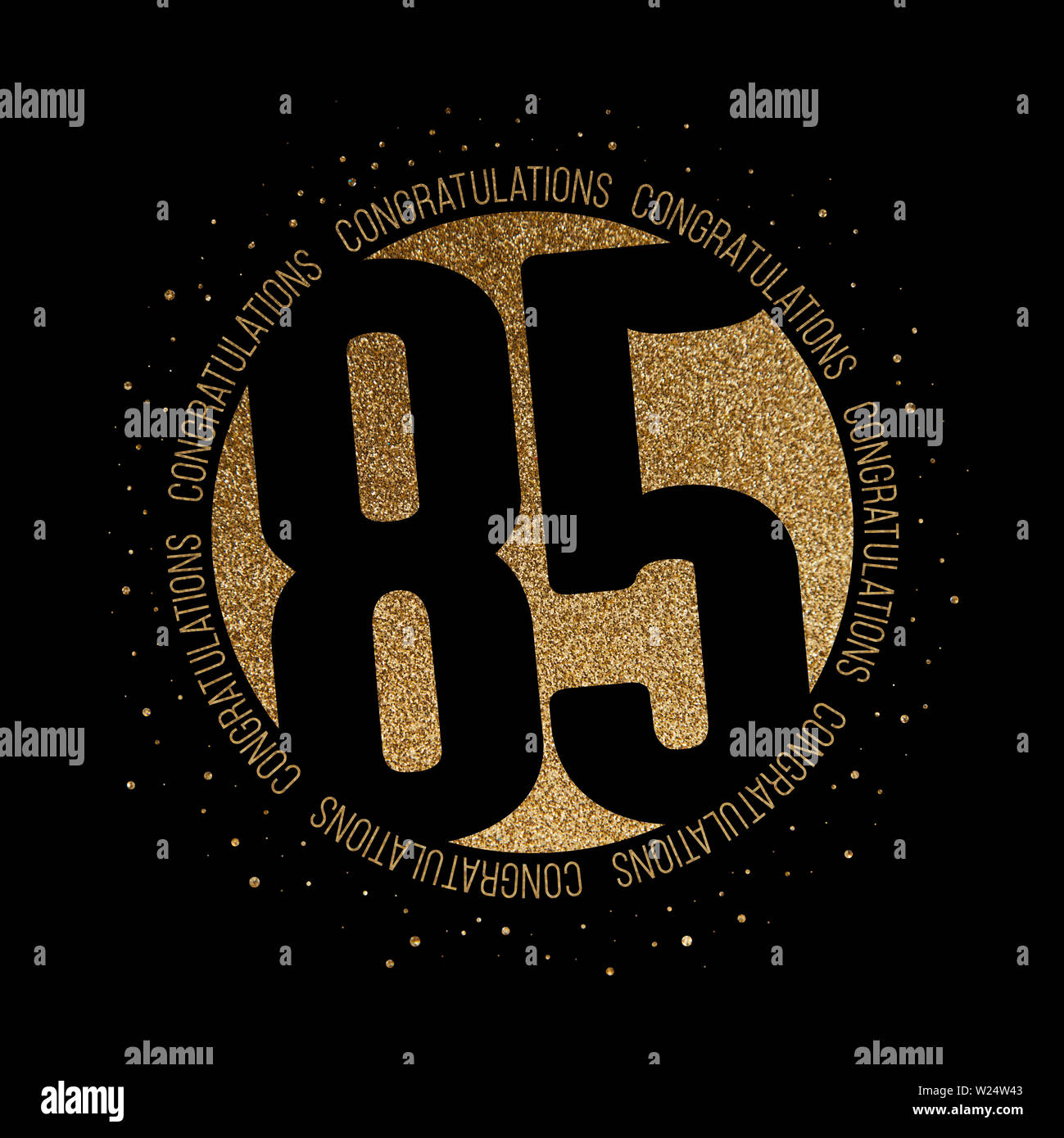 Congratulations number 85 birthday anniversary glitter circle design ...