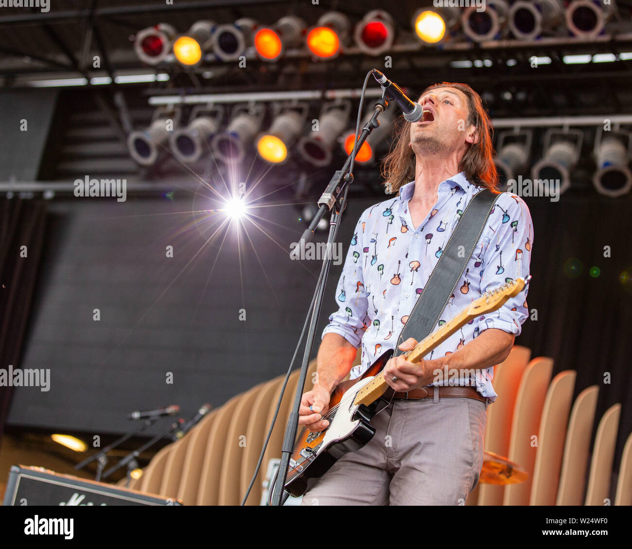 July 5, 2019 - Milwaukee, Wisconsin, U.S - MIKE EDWARDS of Jesus Jones ...