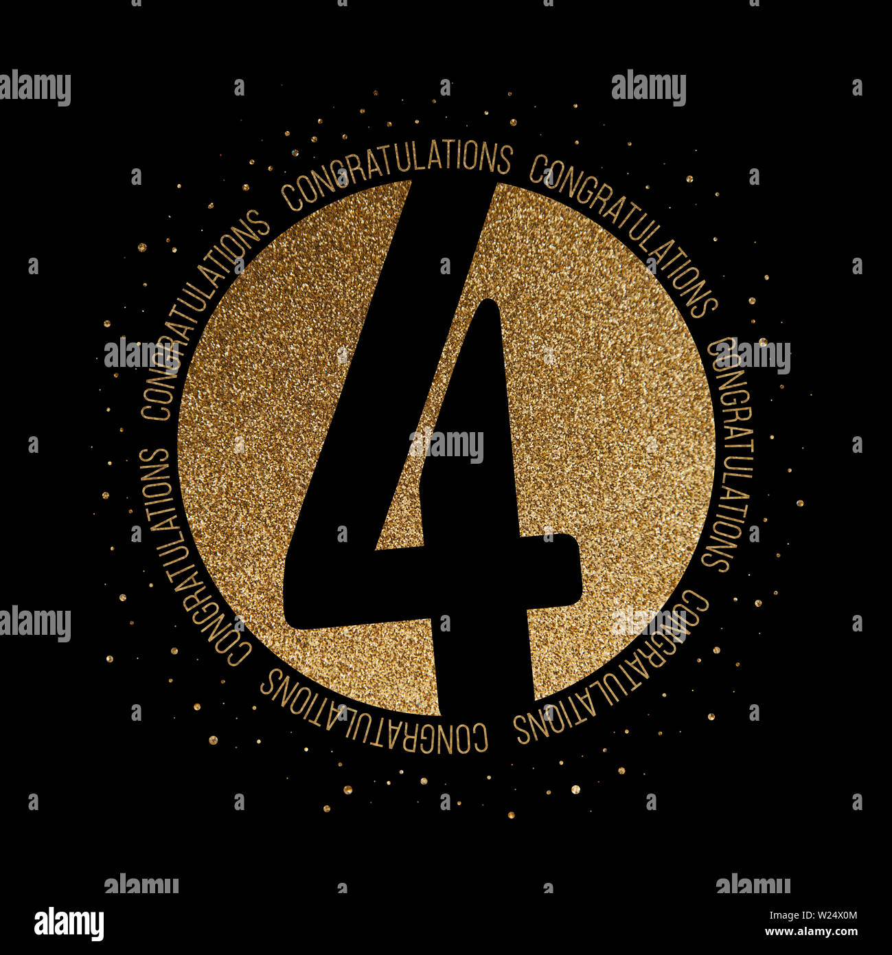 Congratulations number 4 birthday anniversary glitter circle design ...