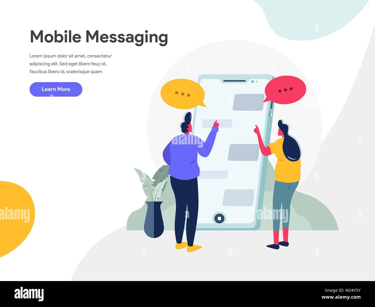 Mobile Messaging Illustration Concept. Modern flat design concept of ...