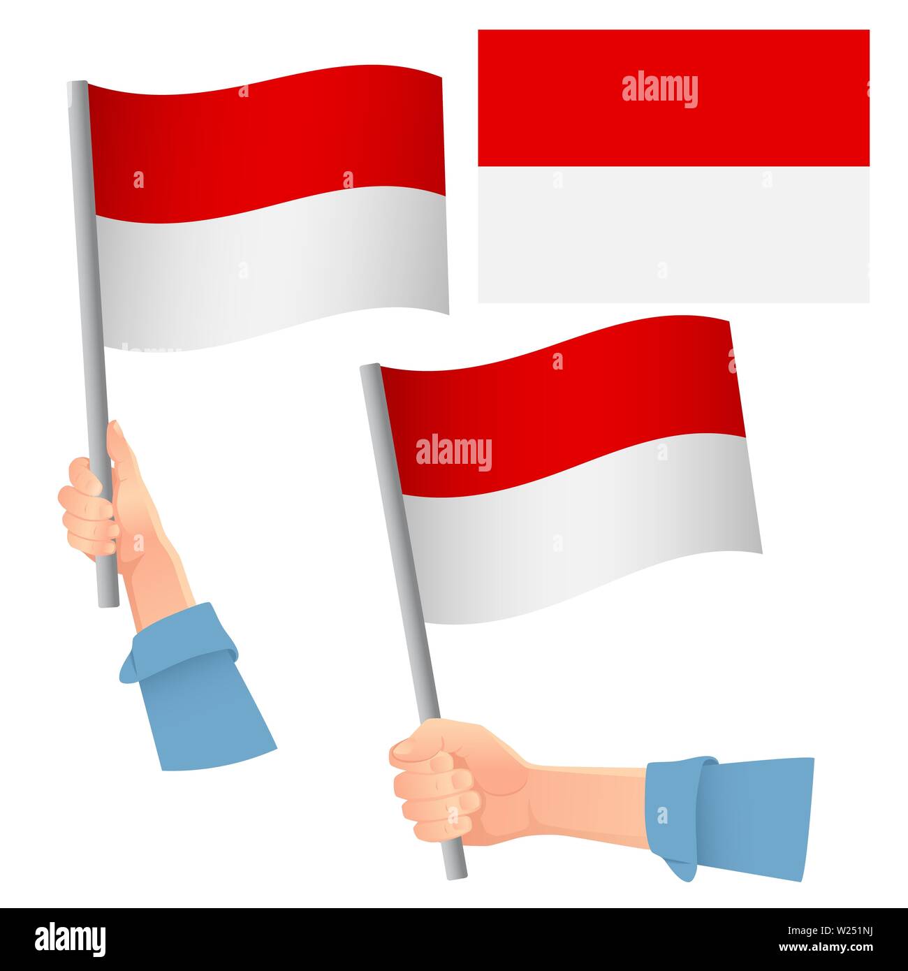 Monaco flag in hand. Patriotic background. National flag of Monaco ...