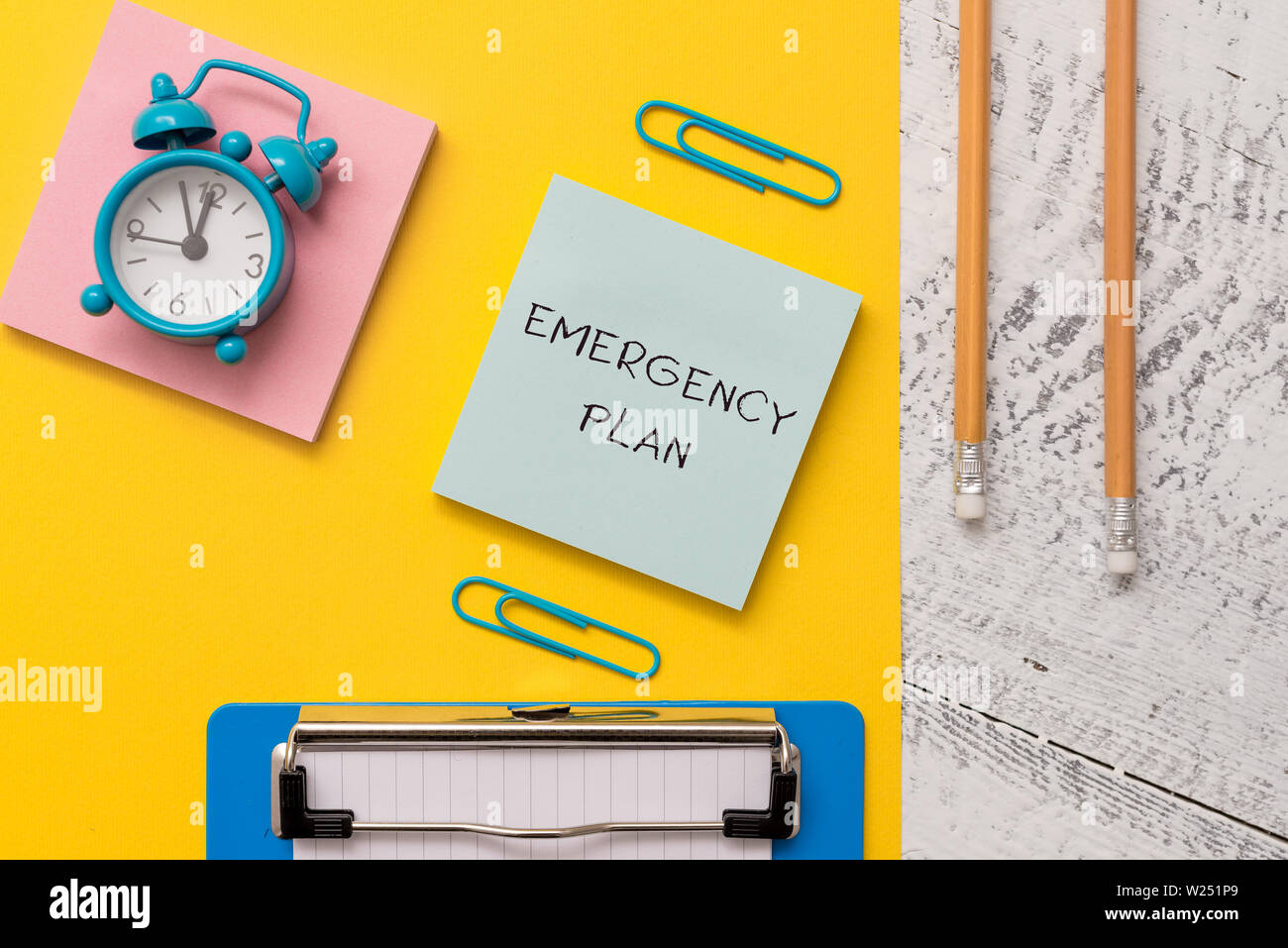 Writing note showing Emergency Plan. Business concept for Procedures ...