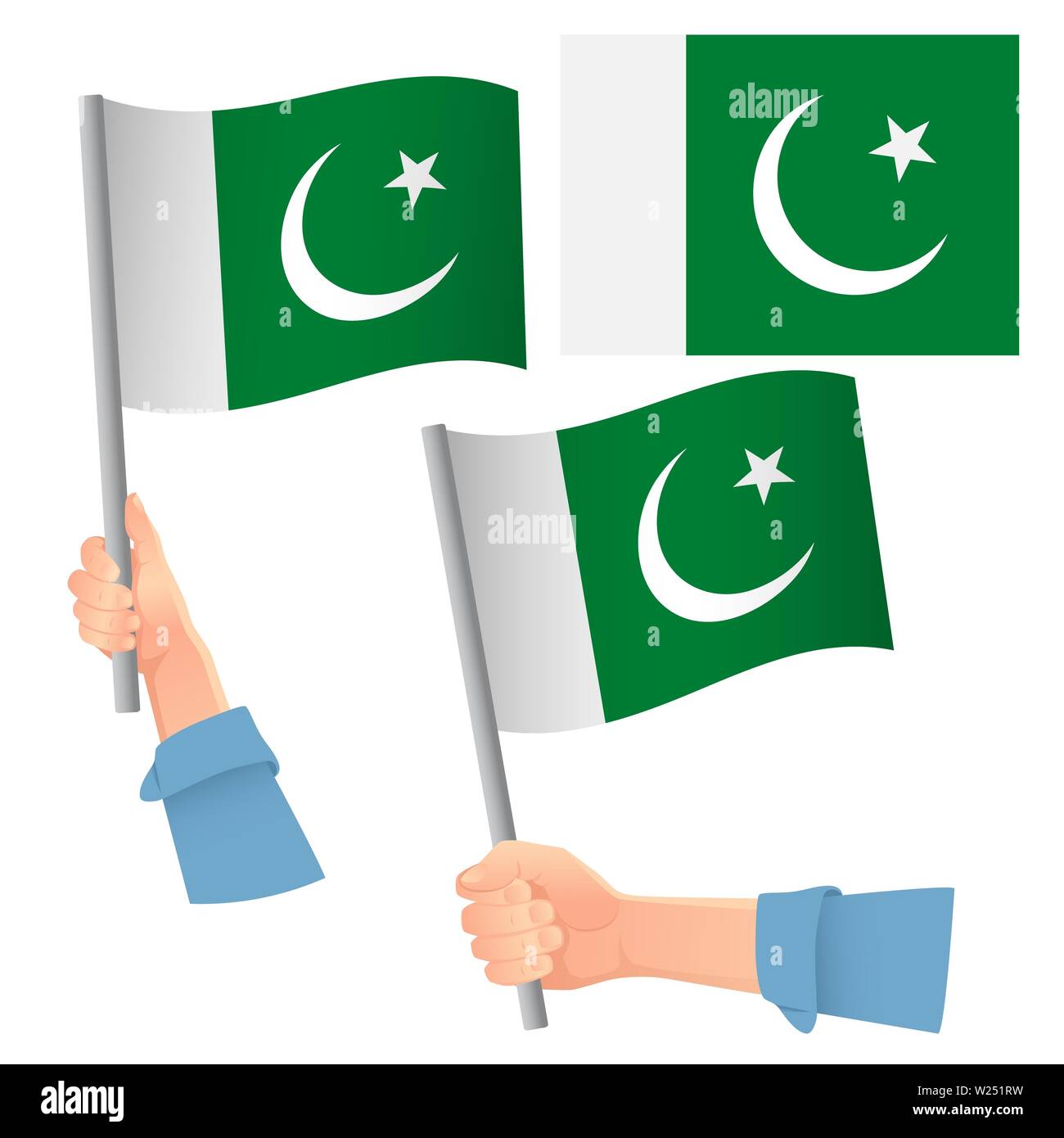Pakistan flag in hand. Patriotic background. National flag of Pakistan ...