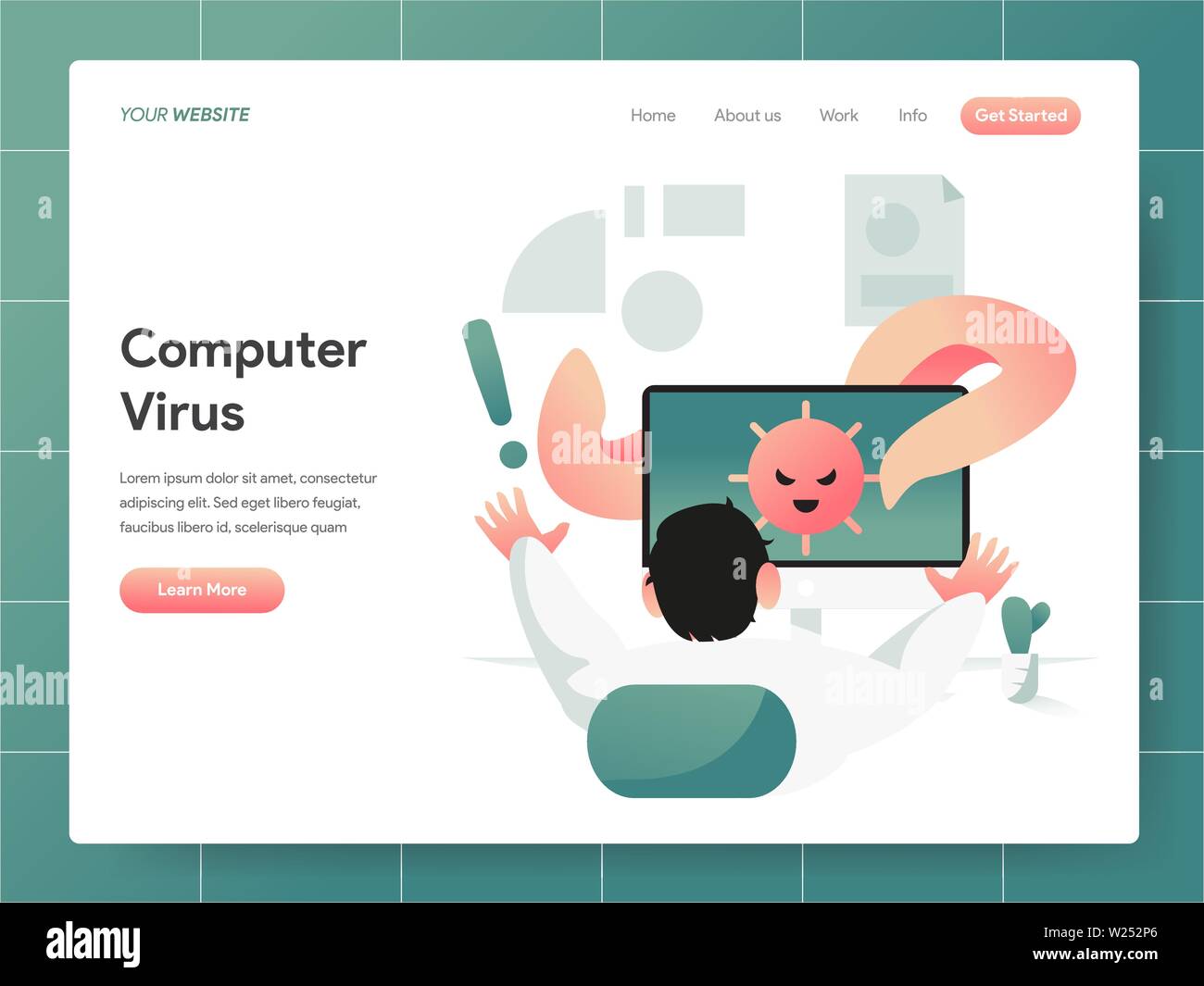 Computer Virus Illustration Concept. Modern design concept of web page ...
