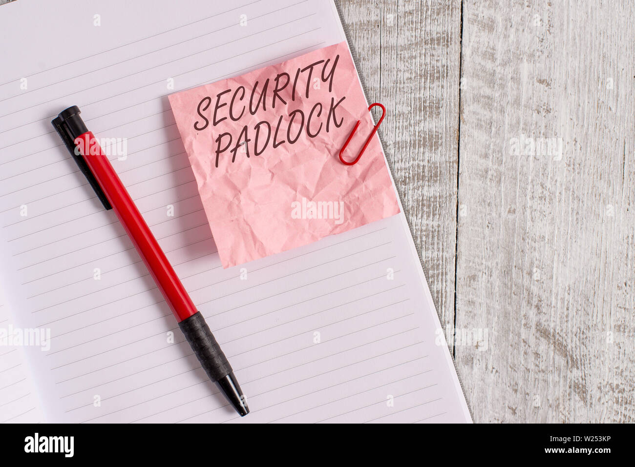 Text sign showing Security Padlock. Business photo text hardened steel ...