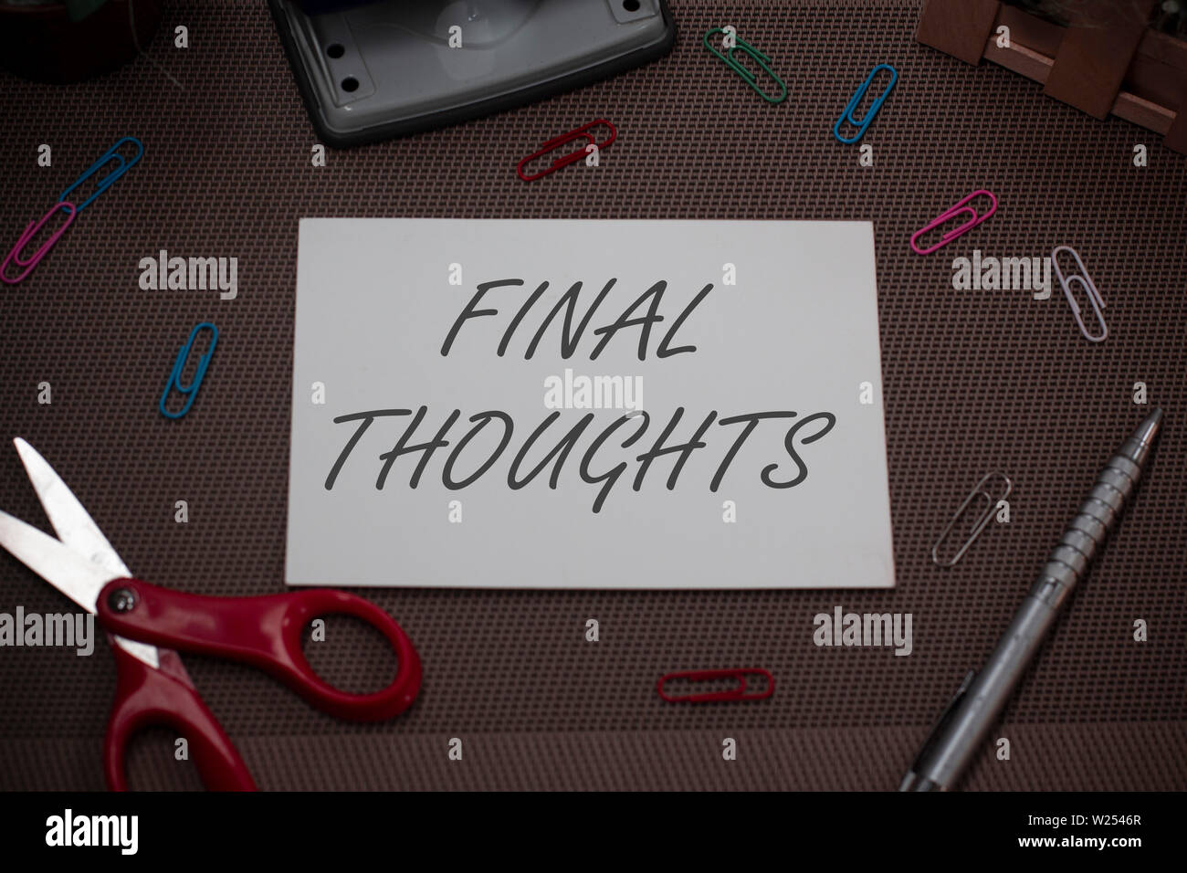Handwriting text writing Final Thoughts. Conceptual photo the ...