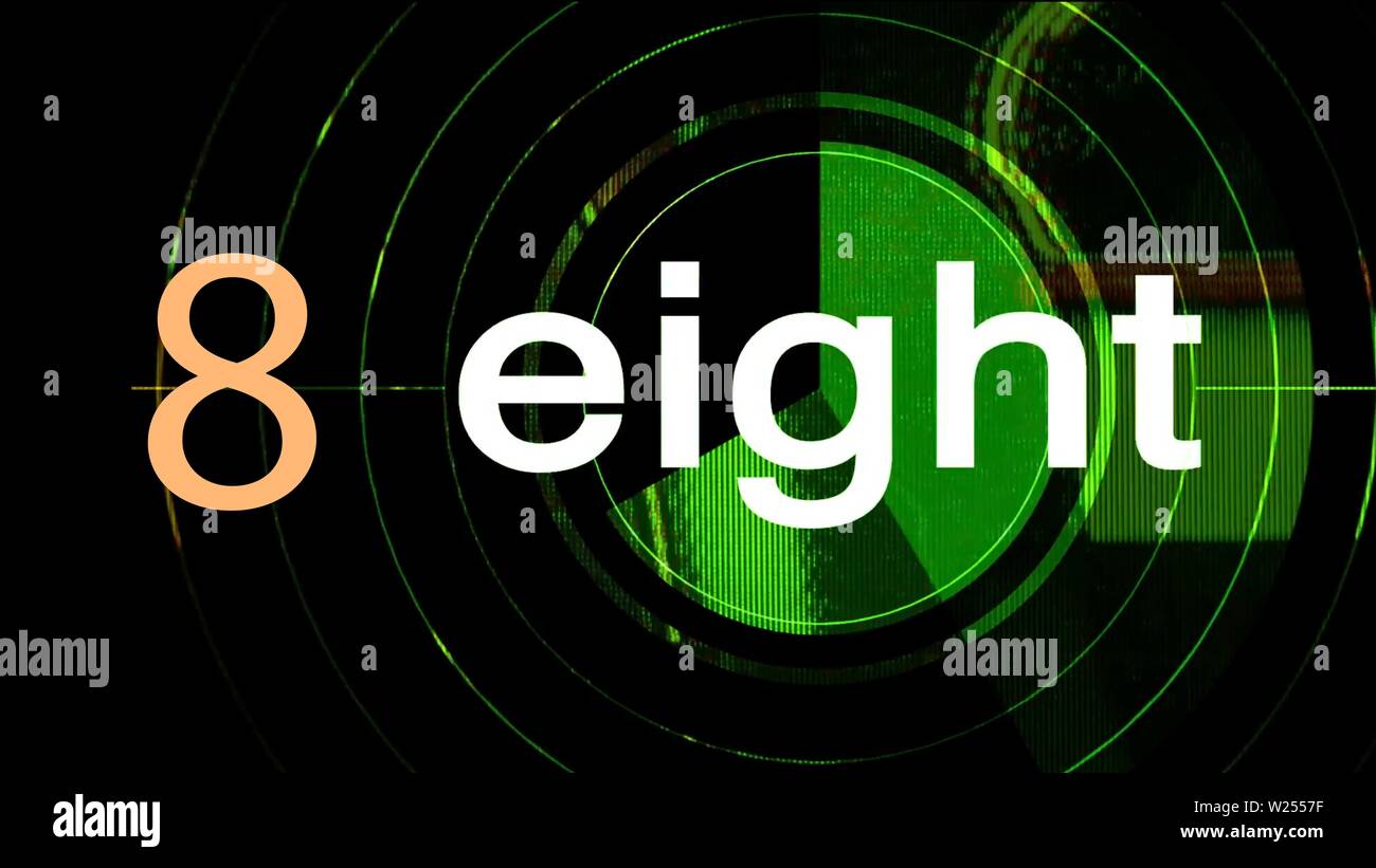 Glitched and blurred view of Number written as digit and in English ...