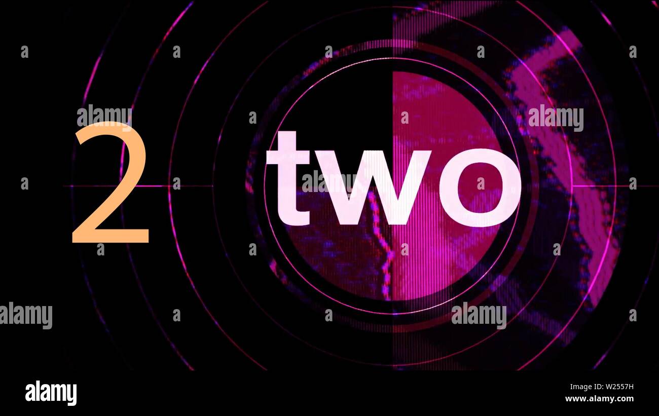 Glitched and blurred view of Number written as digit and in English ...