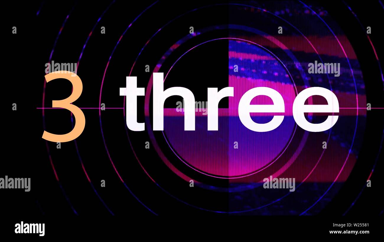 Glitched and blurred view of Number written as digit and in English ...