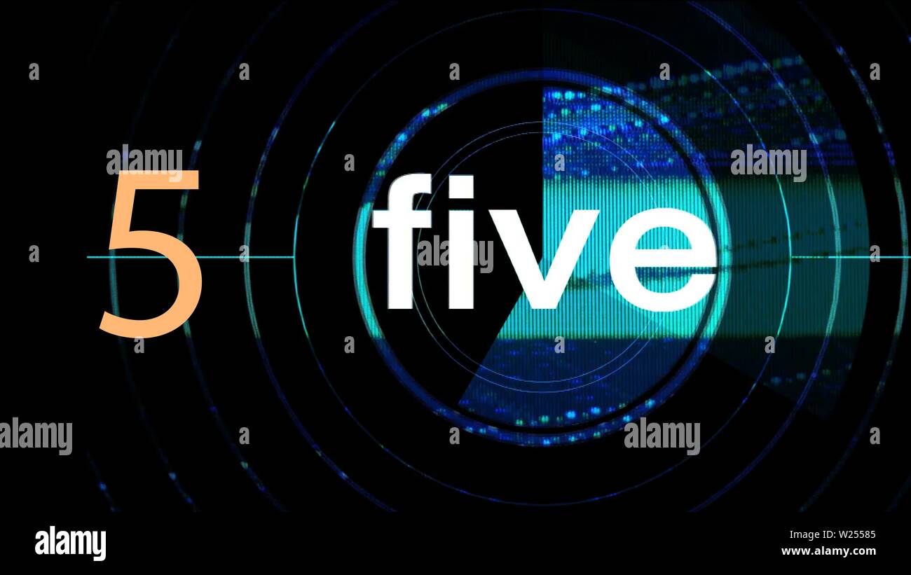 Glitched and blurred view of Number written as digit and in English ...