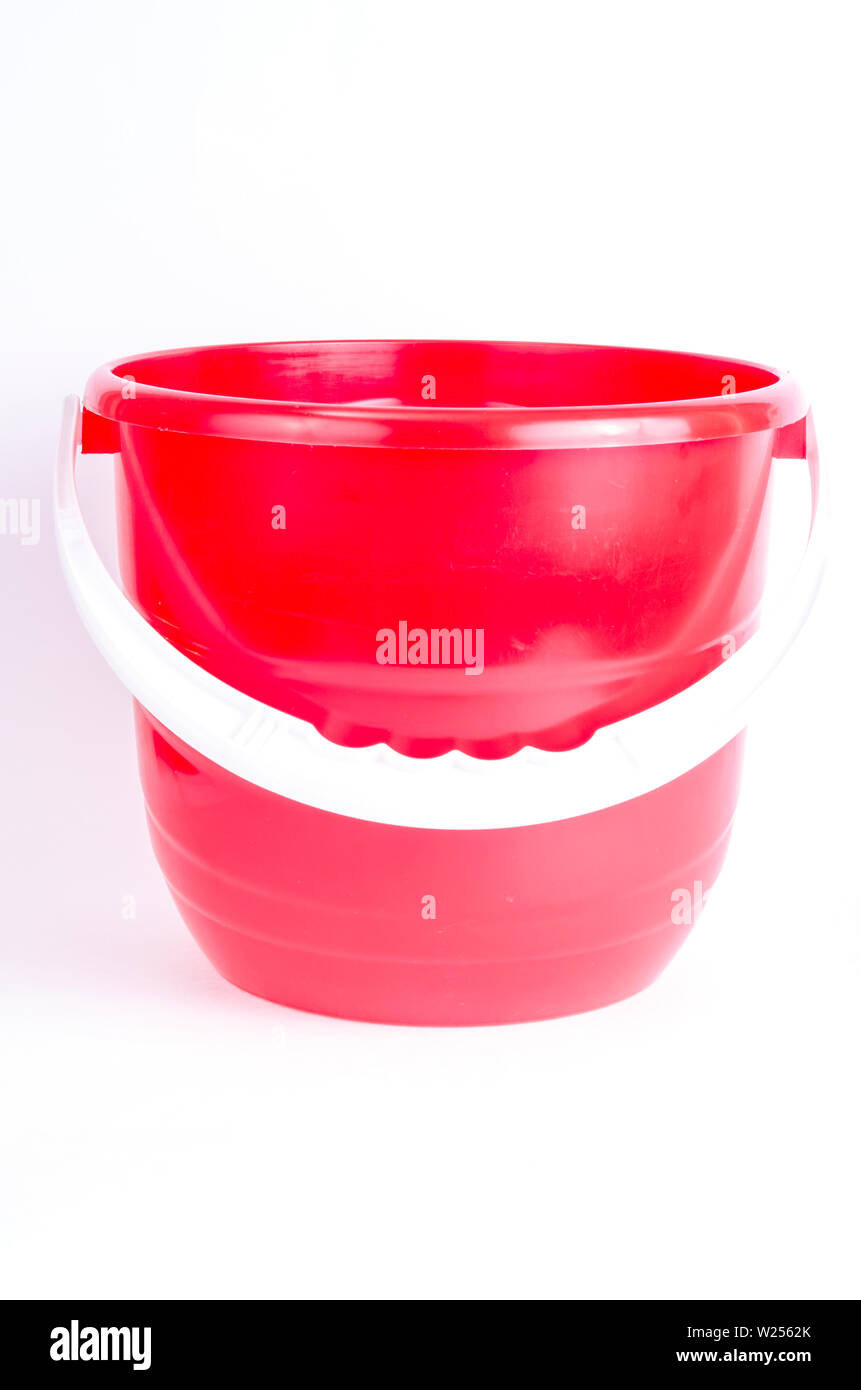 Red plastic bucket on white hi-res stock photography and images - Alamy
