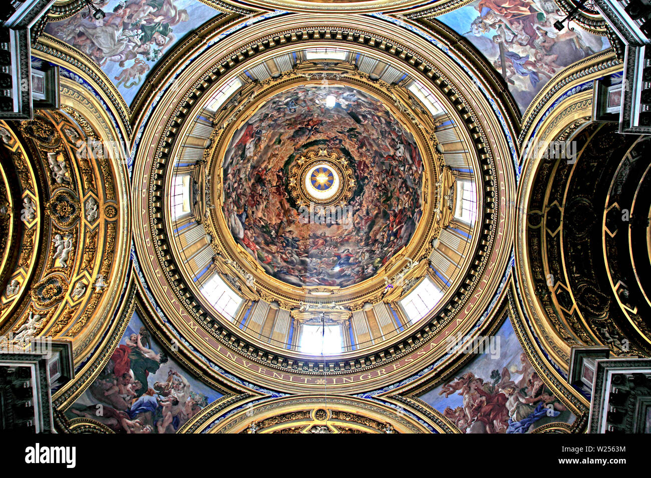 Dome of Chiesa di Sant'Agnese in Agone in Piazza Navona Rome Stock ...