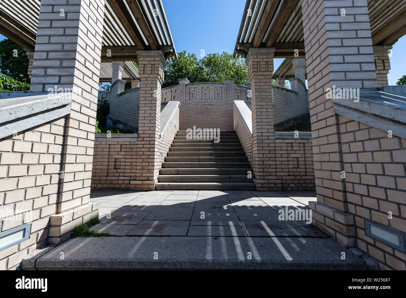 Promising brick wall. Modern drawing. Ladder symbol. Illustration of ...