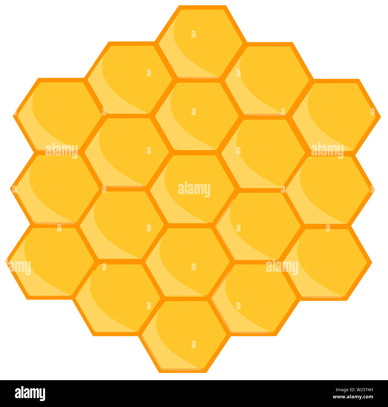 beehive honeycomb bee food breakfast honey natural illustration Stock ...