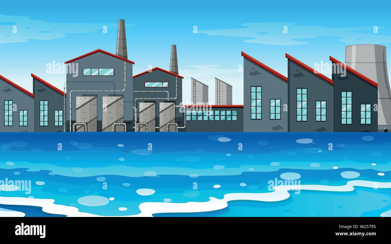 An urban factory scene illustration Stock Vector Image & Art - Alamy