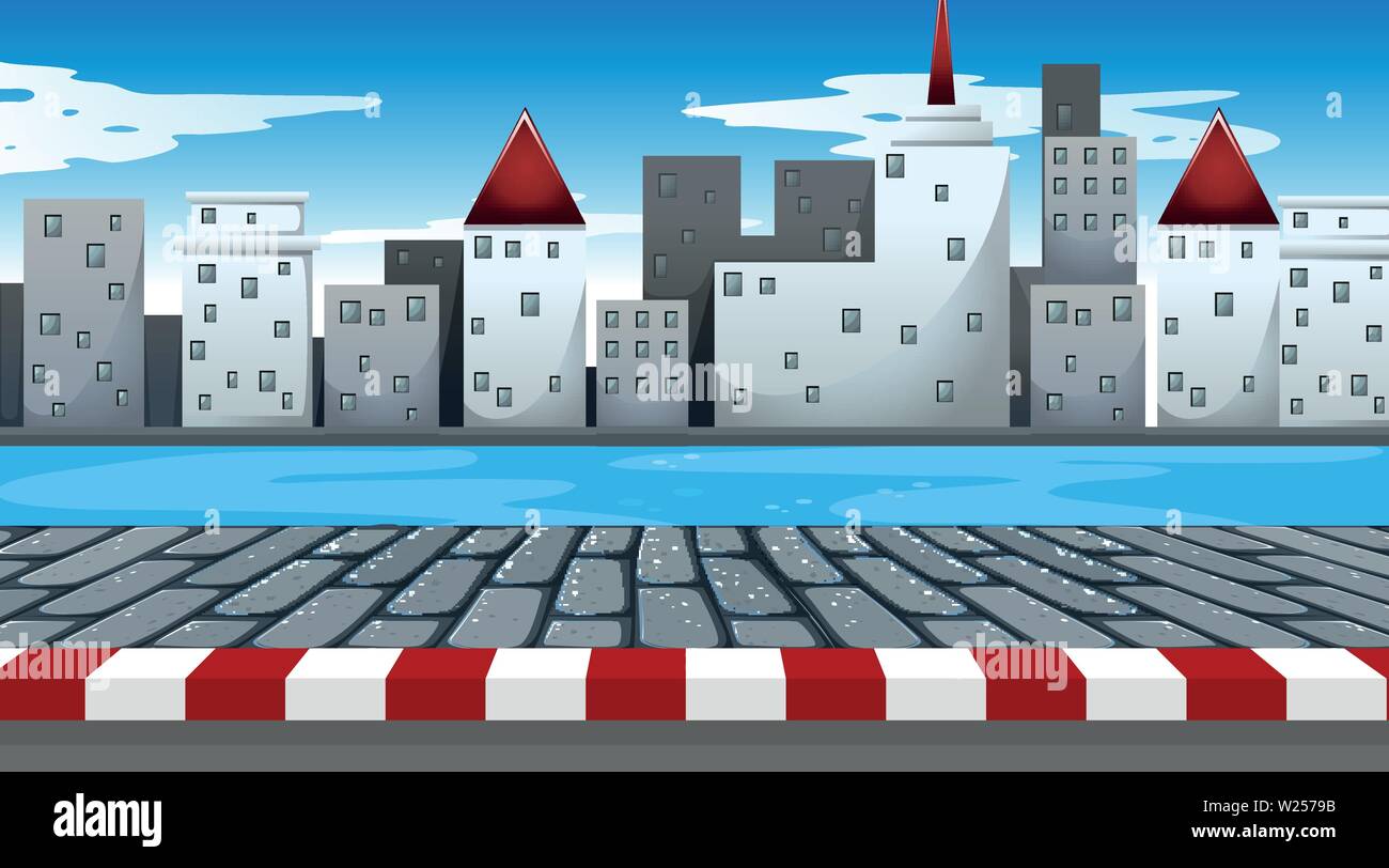 A simple urban scene illustration Stock Vector Image & Art - Alamy