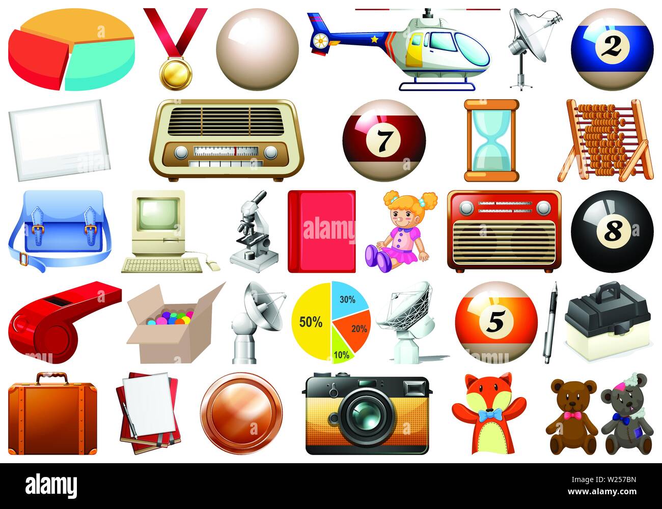 Set of many objects illustration Stock Vector Image & Art - Alamy