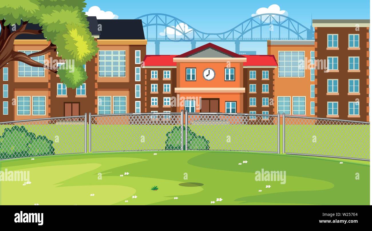 A scene of school illustration Stock Vector Image & Art - Alamy