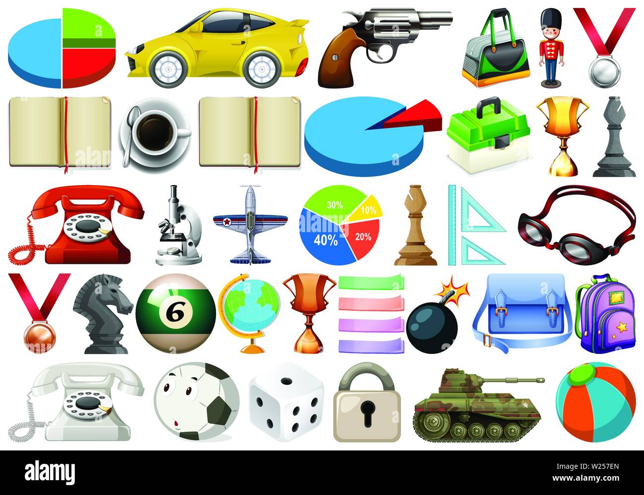 large set of miscellaneous objects illustration Stock Vector Image ... large set of miscellaneous objects illustration Stock Vector Image ...