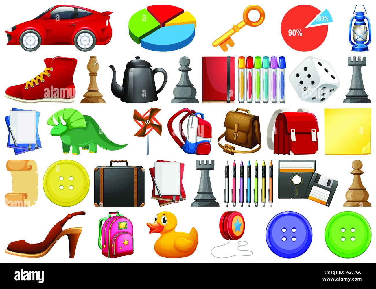 large set of different objects illustration Stock Vector Image & Art ...